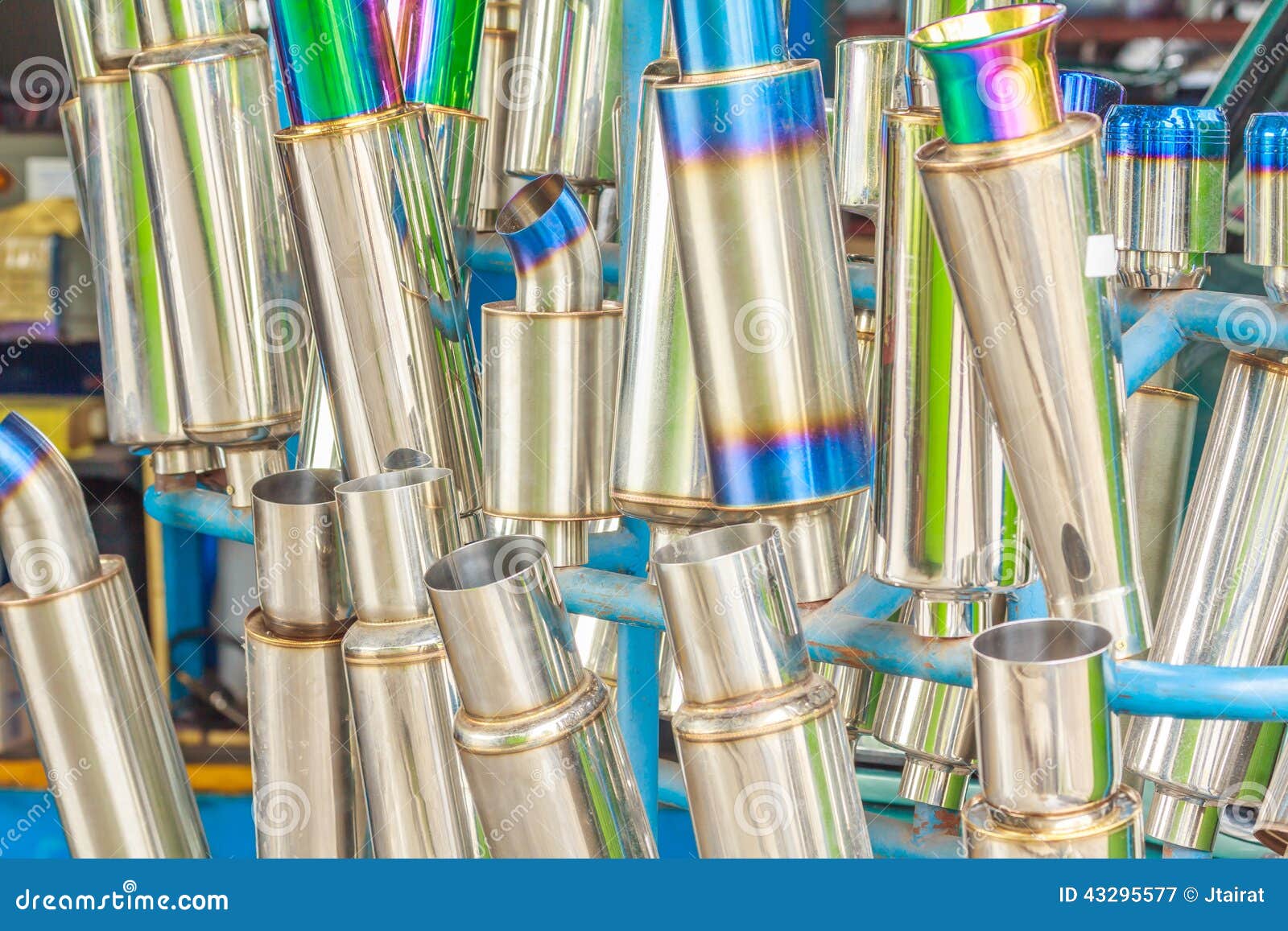 Exhaust Pipe for the Car on Rack Stock Image - Image of auto, exhaust ...