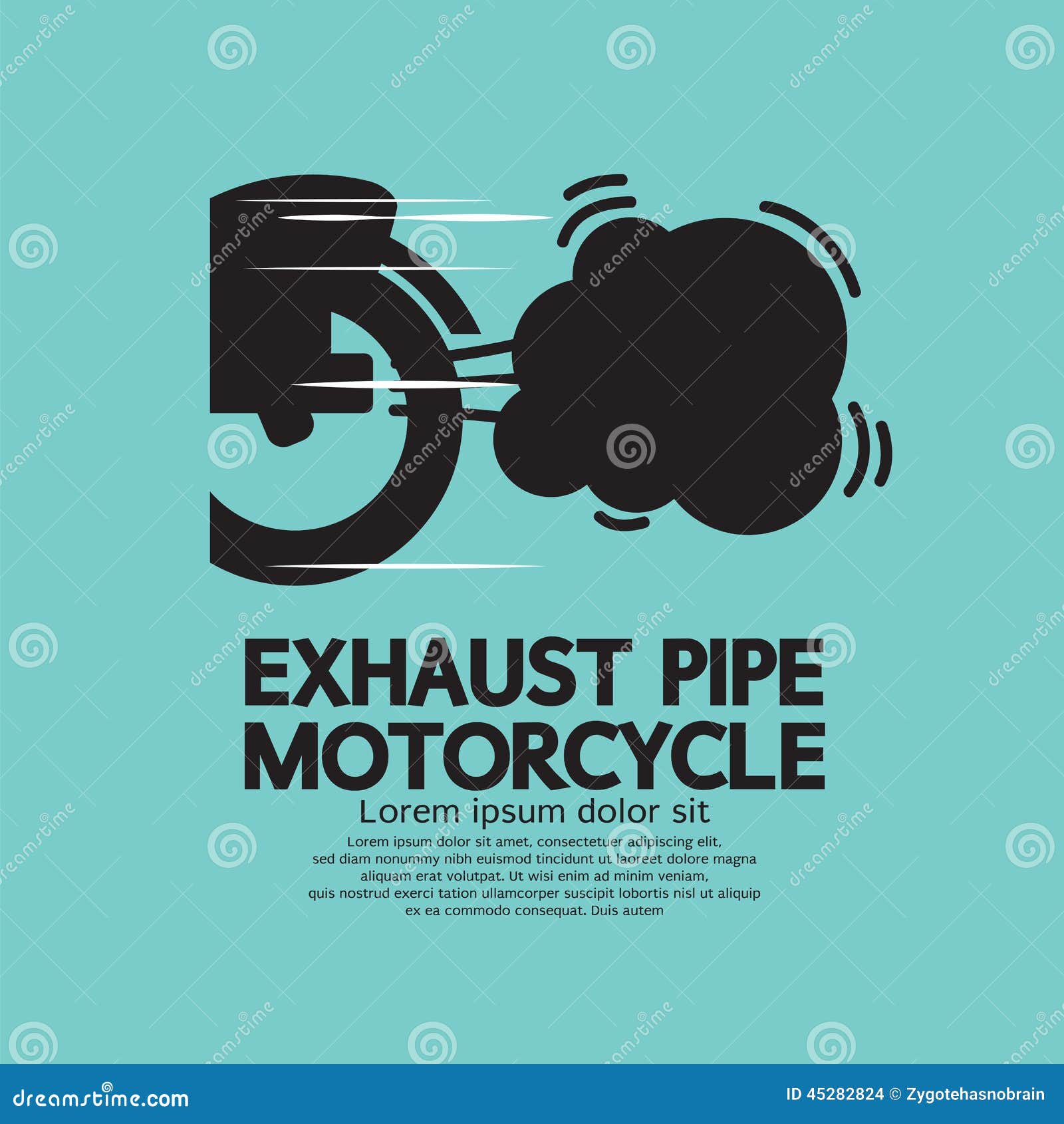 Exhaust Pipe Motorcycle stock vector. Illustration of metal - 45282824