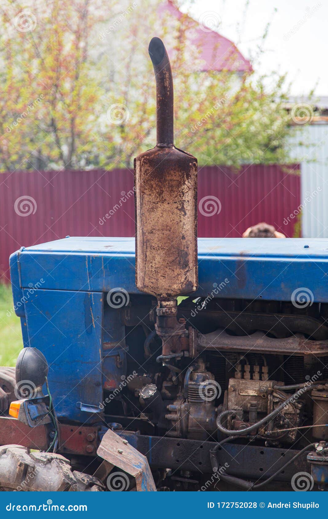 Exhaust Pipe on an Old Tractor Stock Photo - Image of agriculture ...