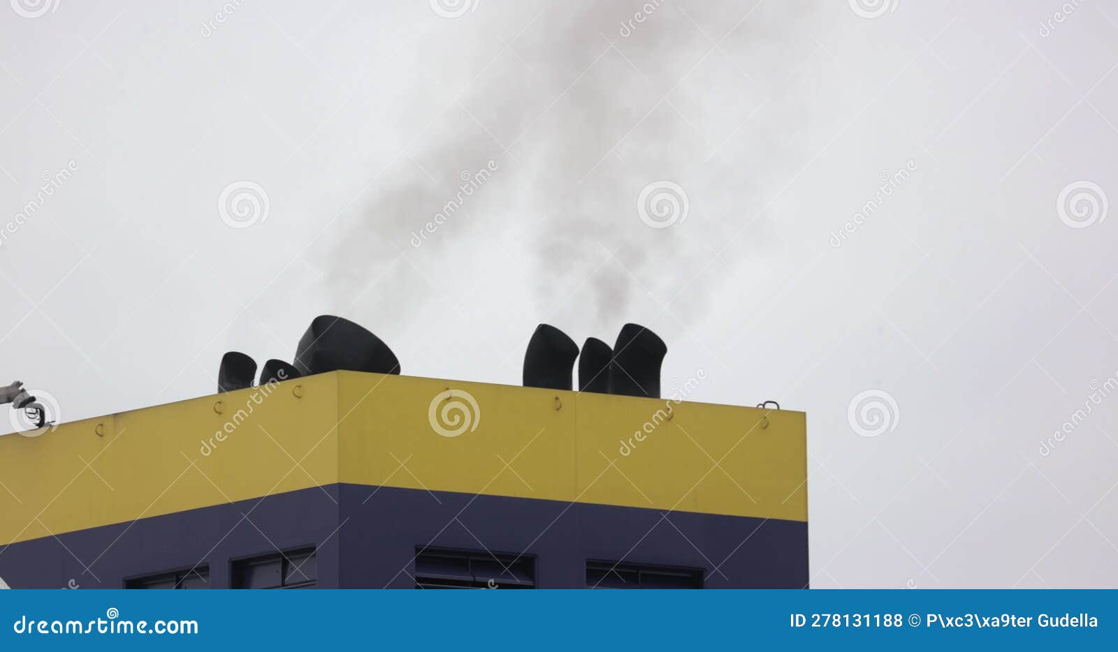 Ship exhaust smoking stock footage. Video of huge, industrial - 278131188