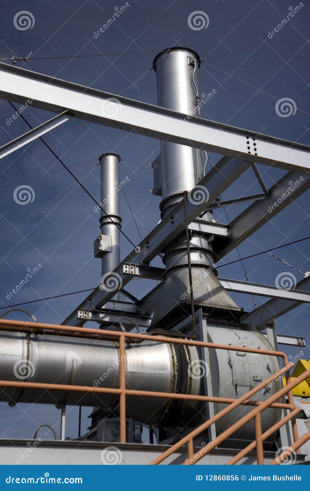 Exhaust stacks stock photo. Image of manufacturing, industry - 12860856