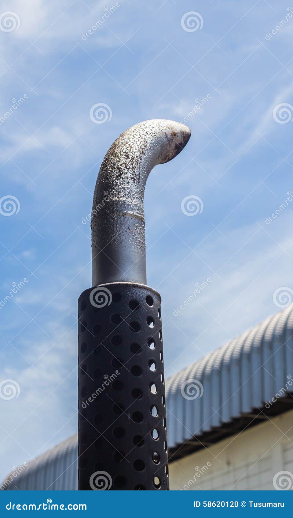 Exhaust Tractor. stock photo. Image of travel, blue, industrial - 58620120