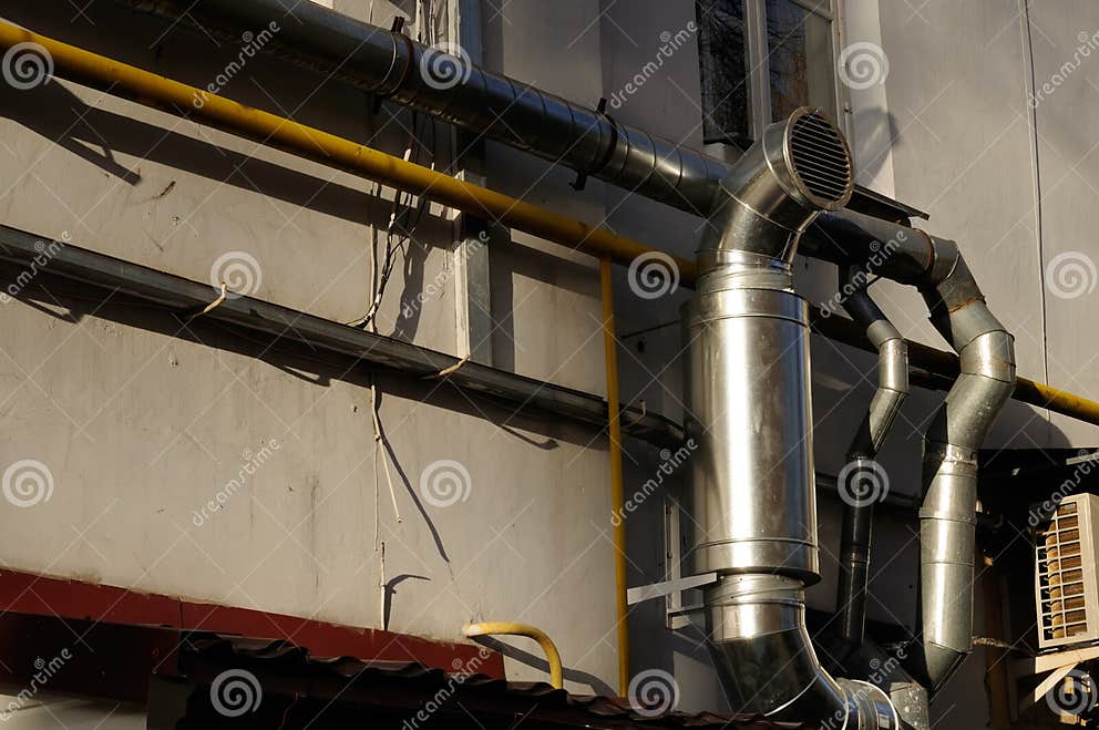 Exhaust Ventilation Pipe on Building Stock Photo - Image of metal ...