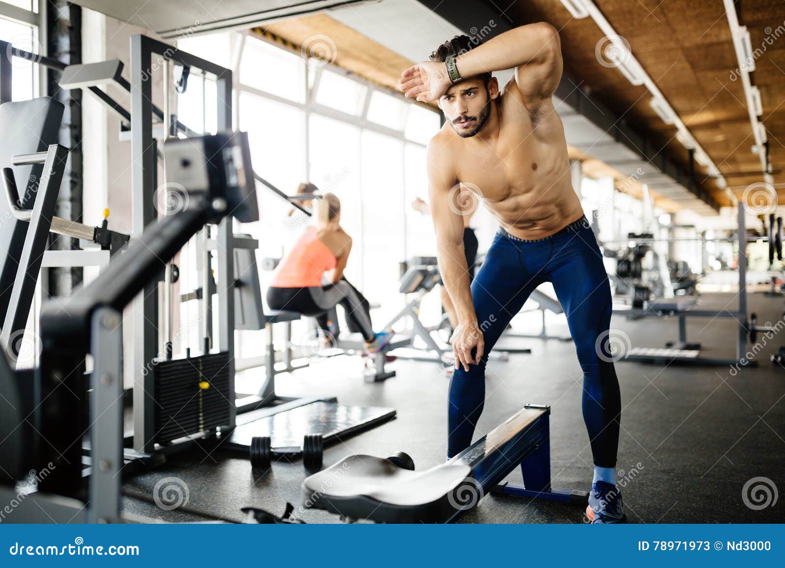 Exhausted Athlete Working Out Stock Image - Image of health, wellness ...