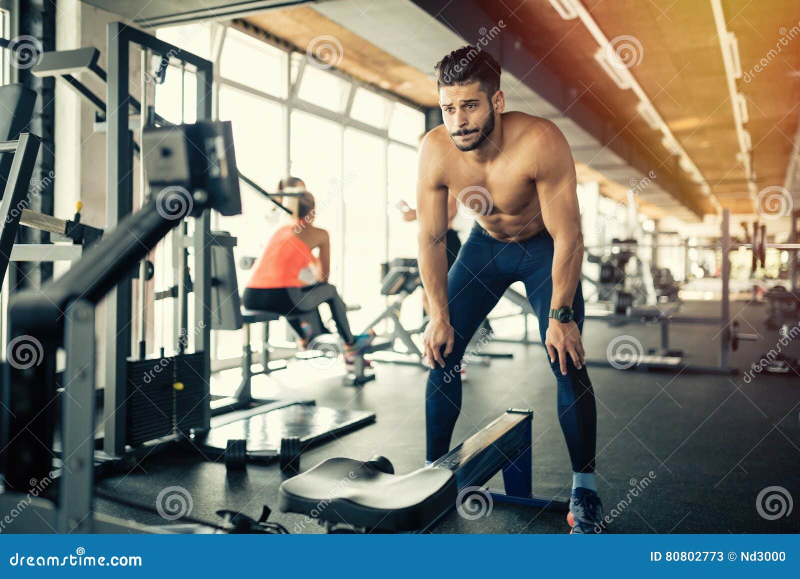 Exhausted Athlete Working Out Stock Image - Image of workout, strength ...