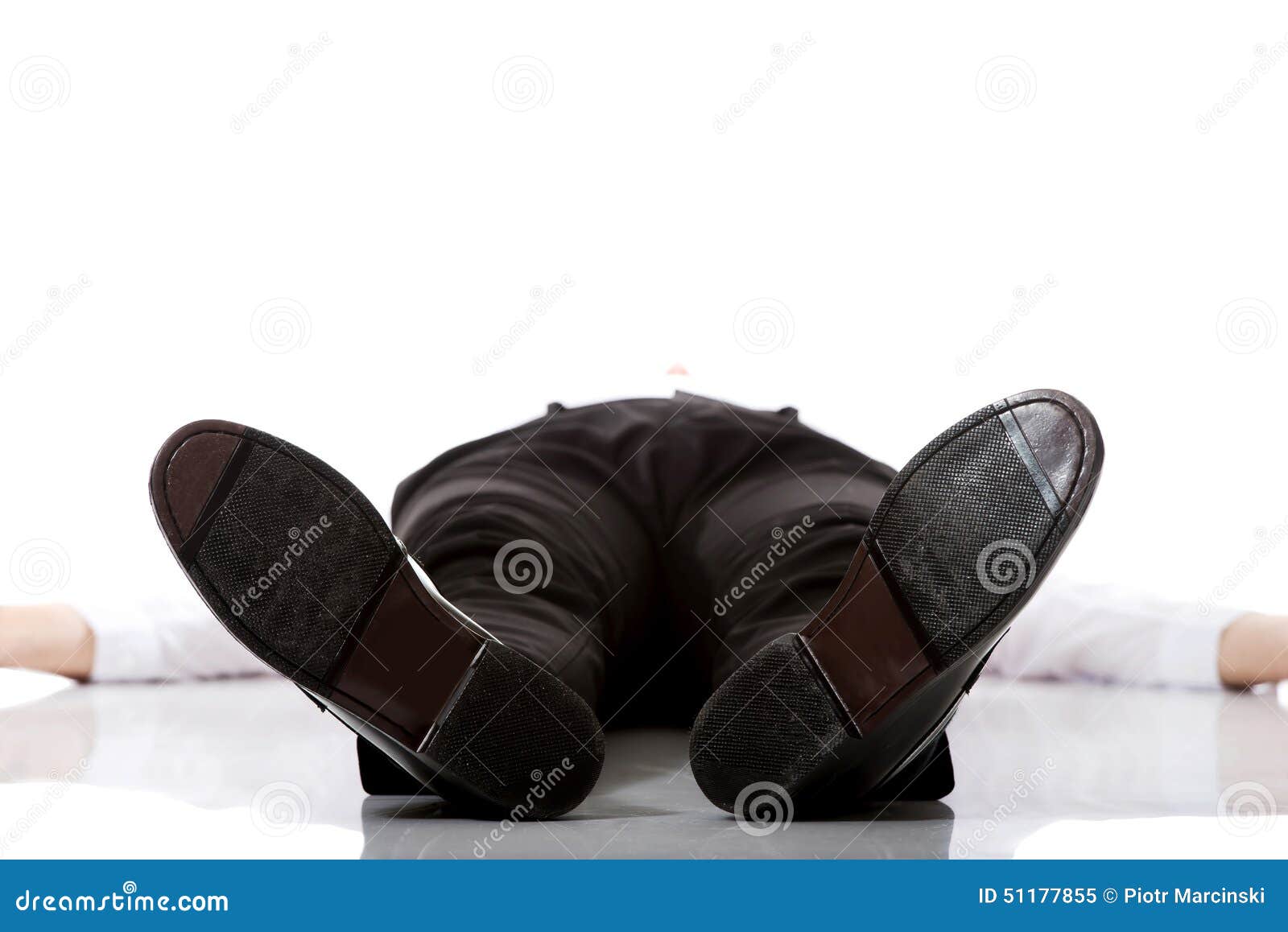 Exhausted Businessman Lying on the Floor. Stock Image - Image of people ...