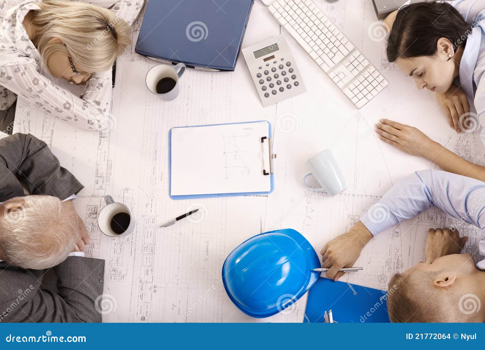 Exhausted Businessteam Sleeping at Meeting Stock Photo - Image of ...