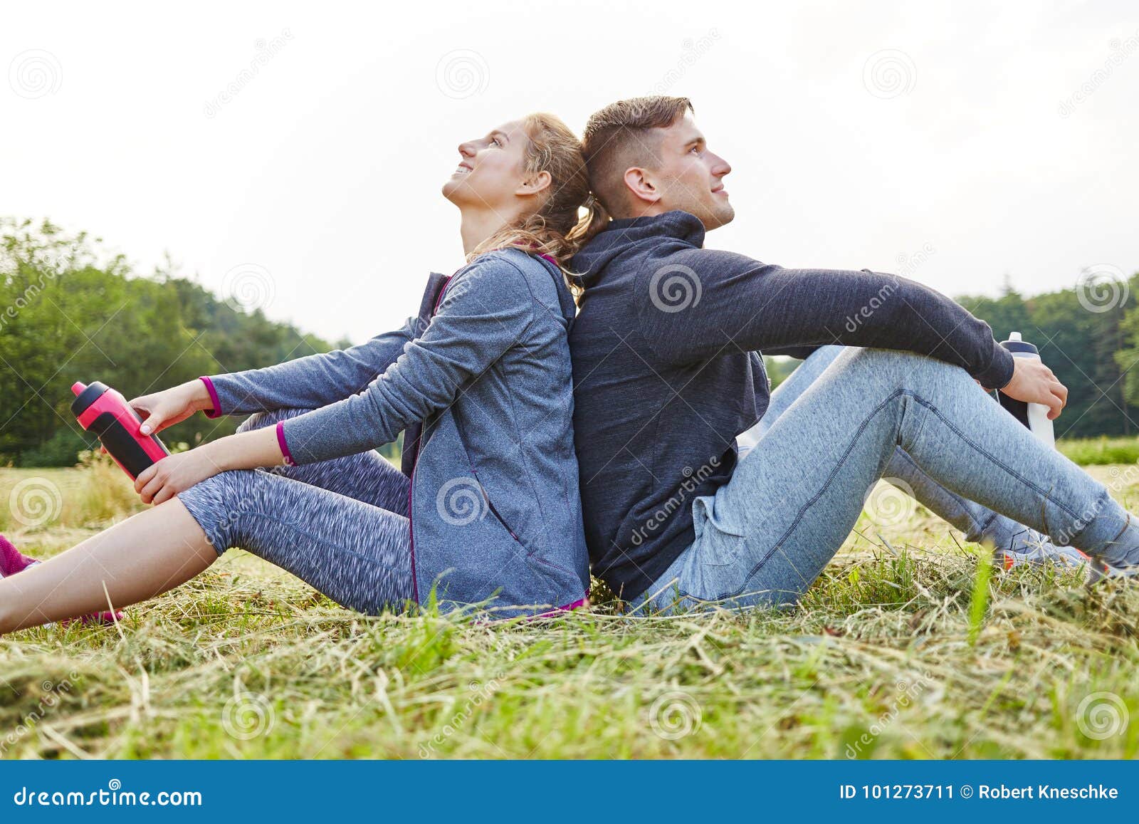 Exhausted Couple Taking a Break Stock Image - Image of female ...