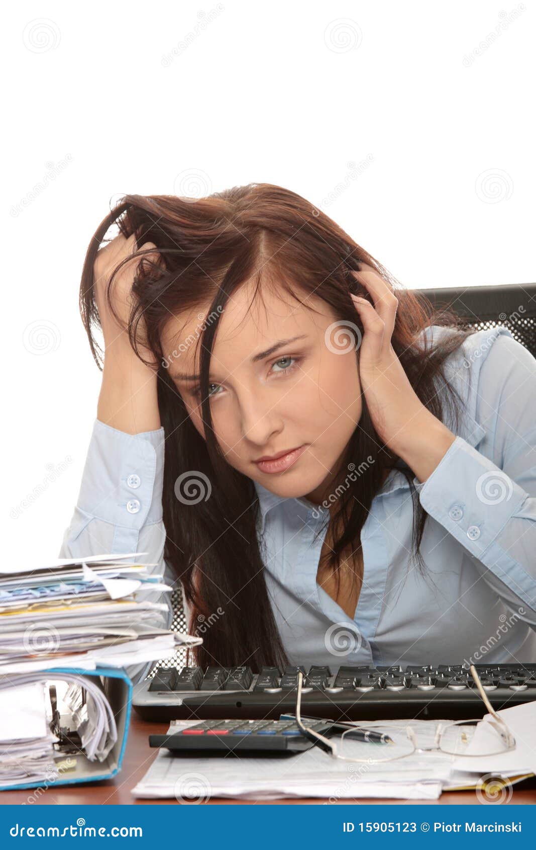 Exhausted female stock image. Image of face, business - 15905123
