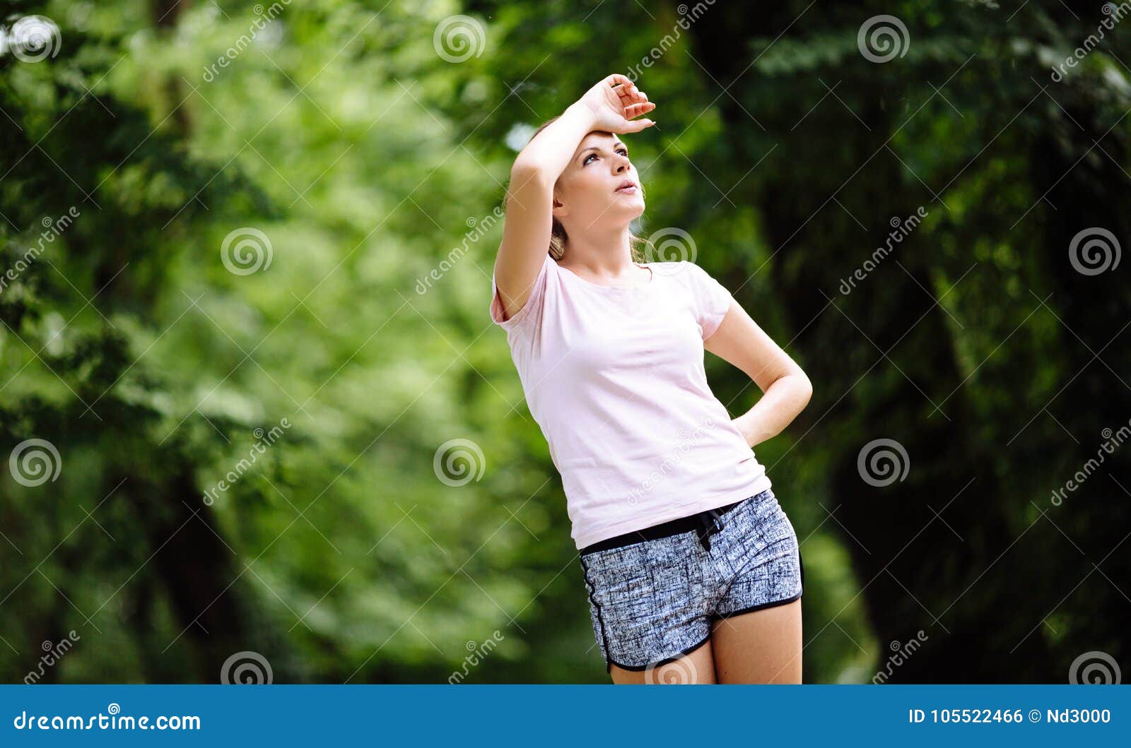 Exhausted Female Jogger Grasping for Air Stock Photo - Image of runner ...