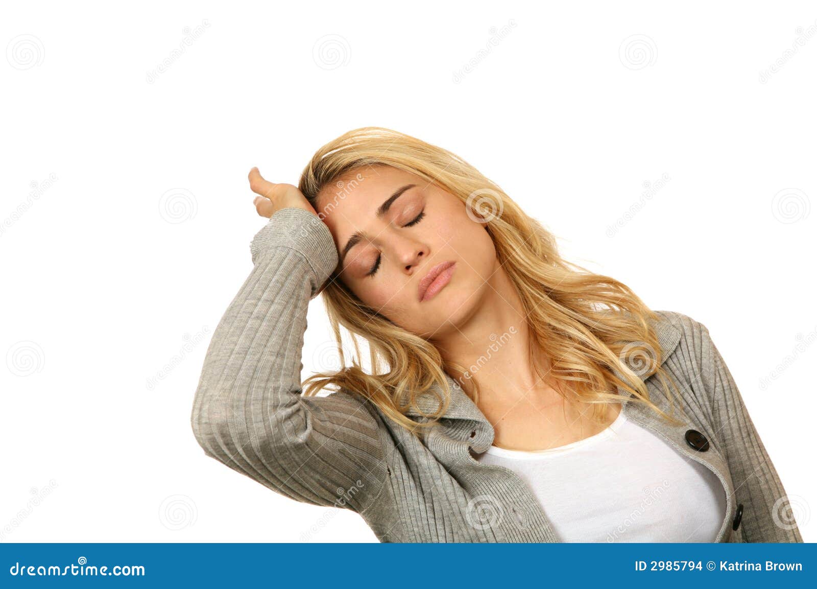 Exhausted Female Overwhelmed Stock Photo - Image of help, fatigue: 2985794