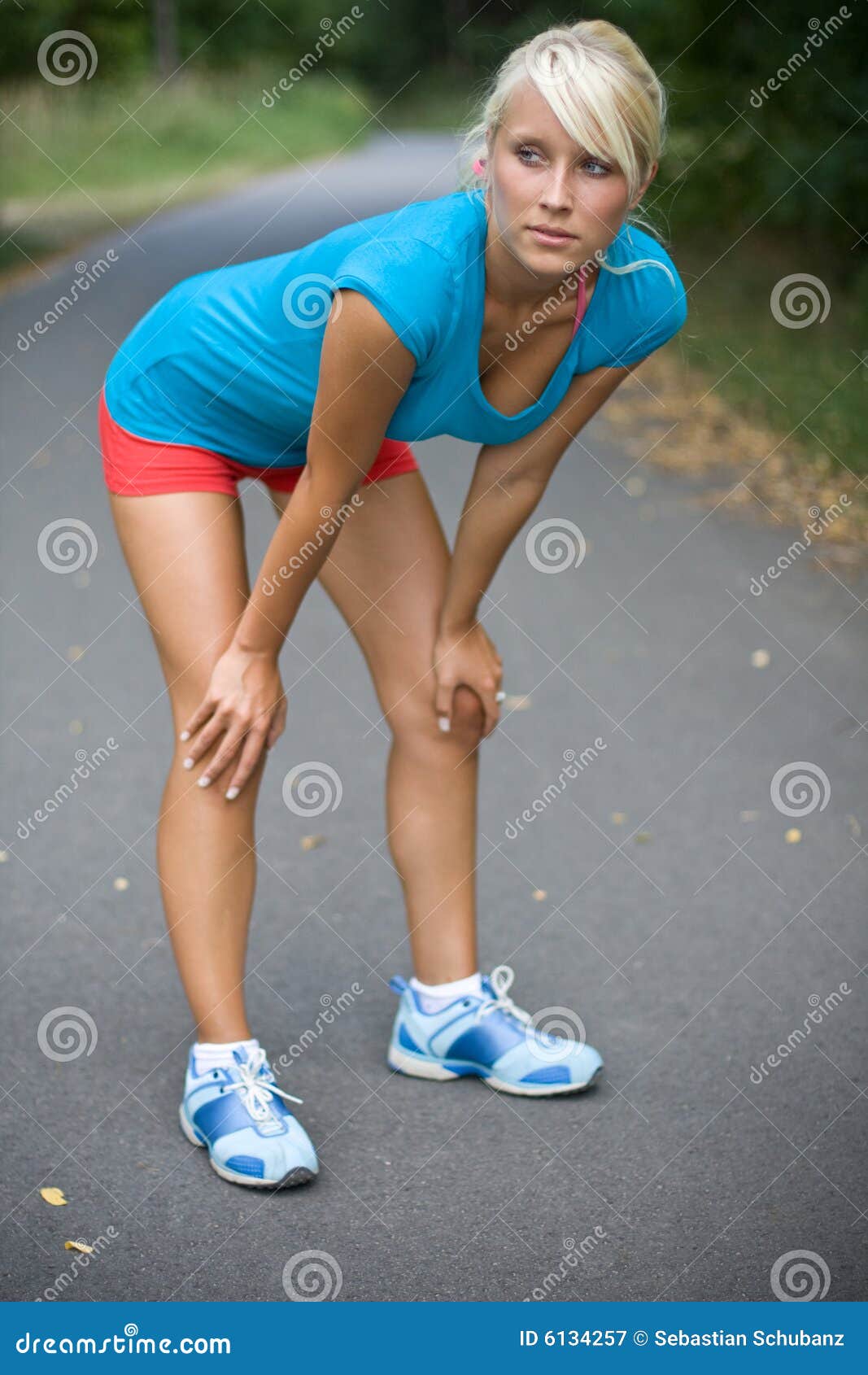 Exhausted girl in park stock image. Image of pain, beautiful - 6134257
