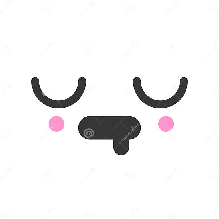 Exhausted Kawaii Cute Emotion Face Emoticon Vector Icon Stock Vector Illustration Of