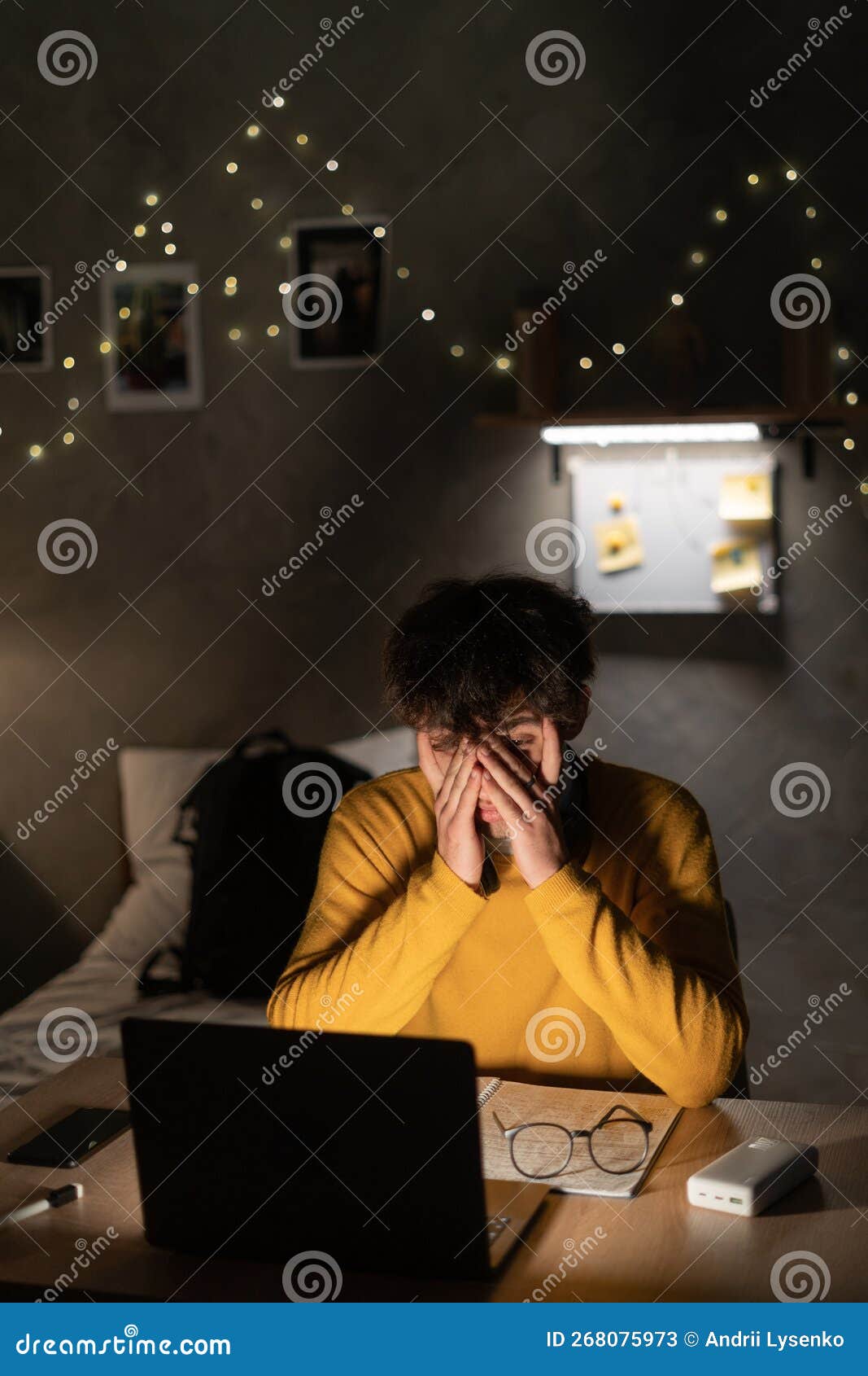 Exhausted Male Student Feeling Bad Losing Concentration Unable To Learn ...