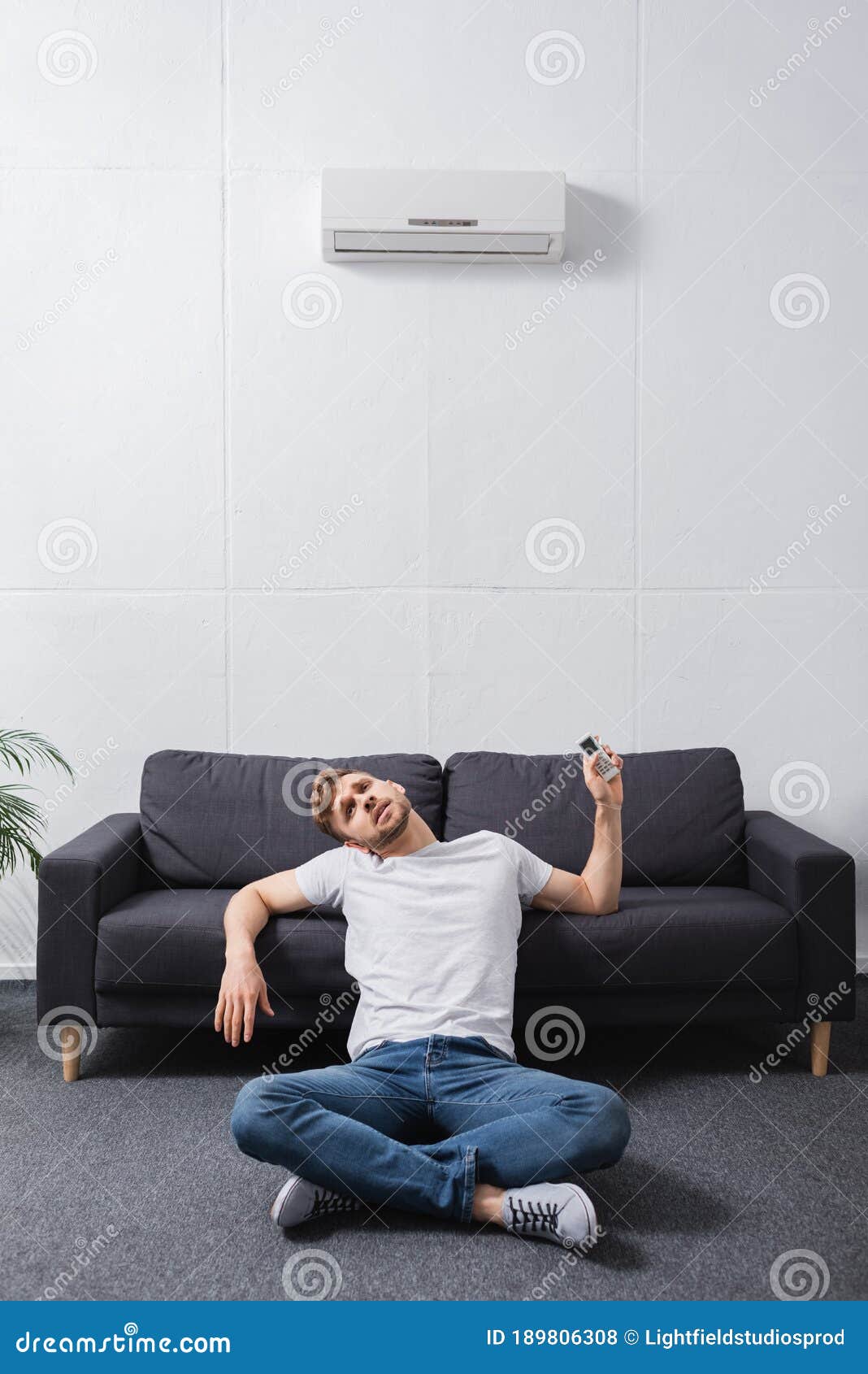 Exhausted Man Feeling Uncomfortable with Broken Stock Photo - Image of ...