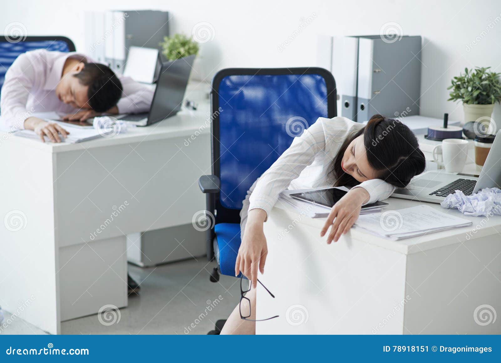 Exhausted managers stock image. Image of workplace, napping - 78918151