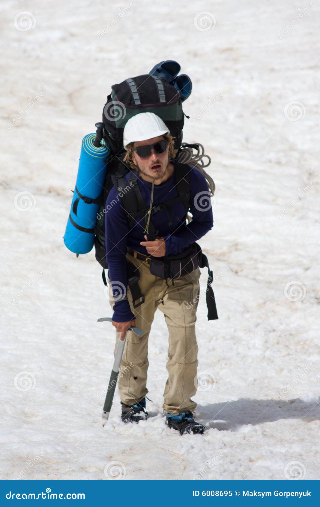 Exhausted mountain-climber stock image. Image of exhausted - 6008695
