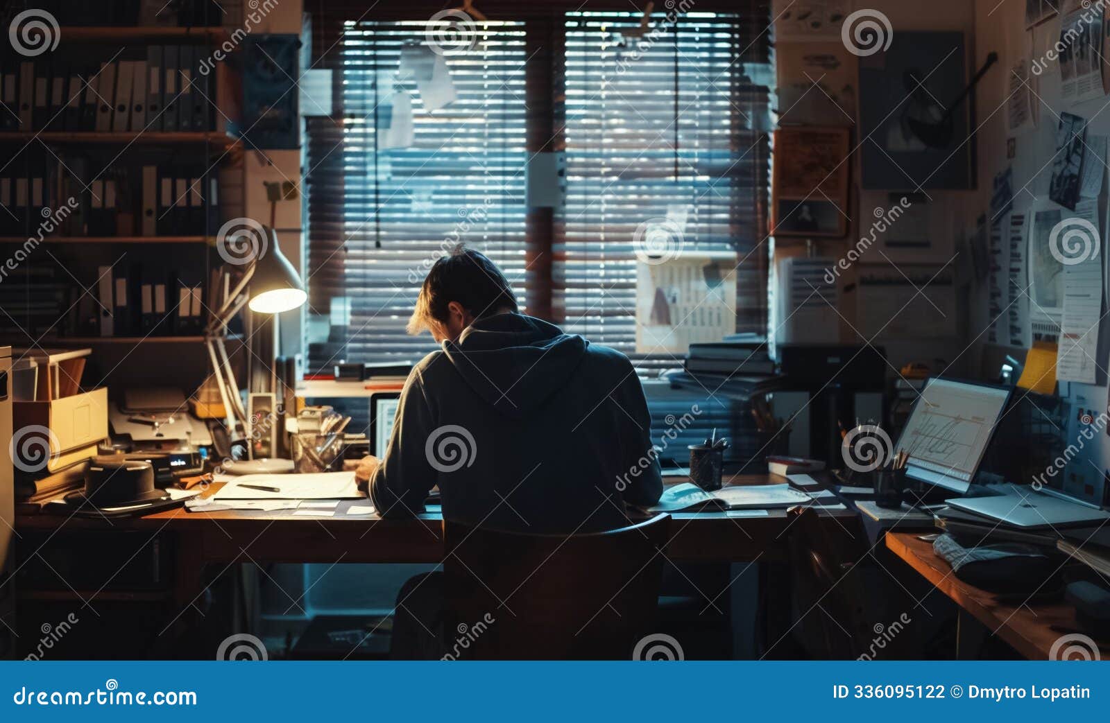 Exhausted Overworking Person with Pile and Stack of Paper Documents and ...