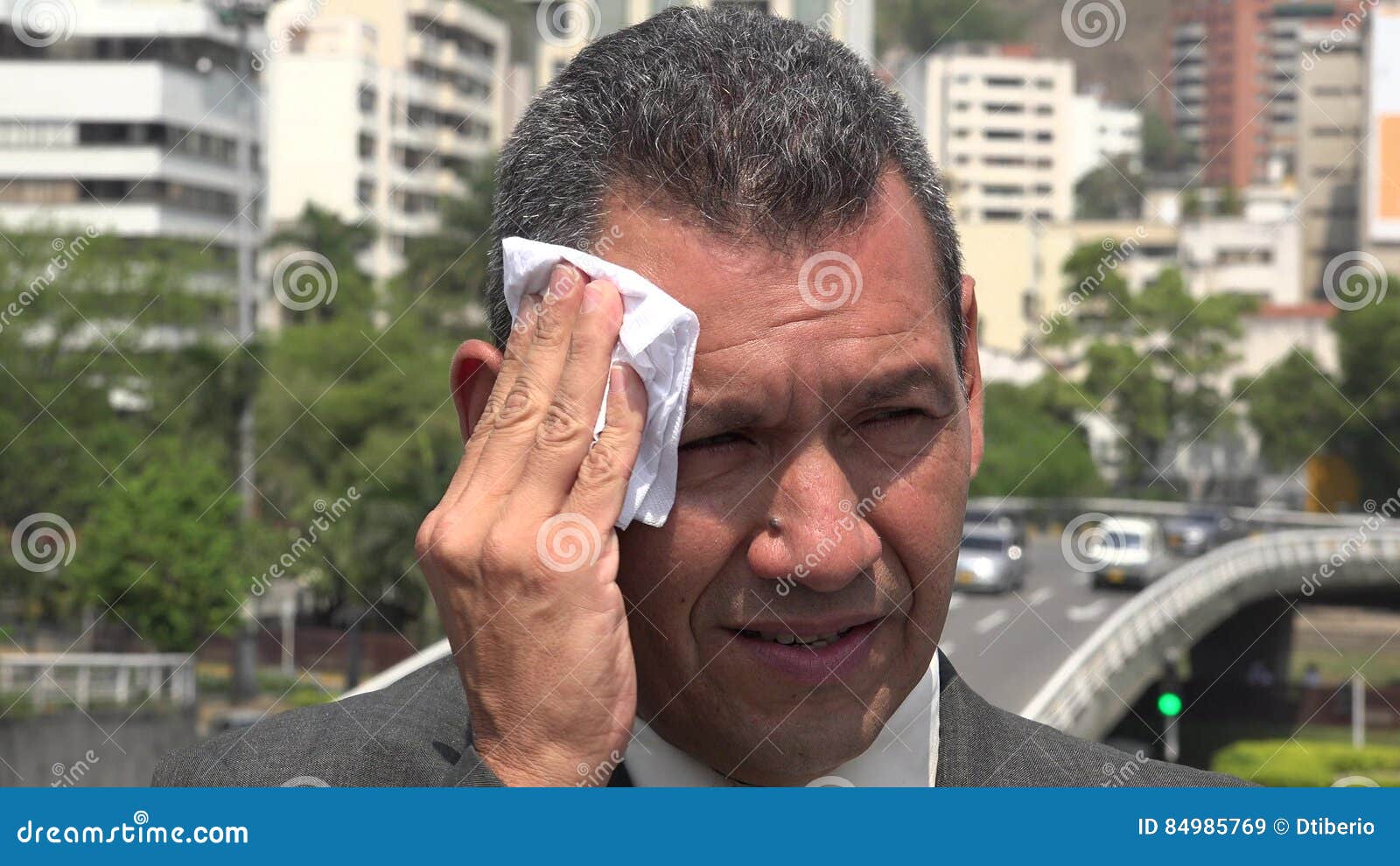 Exhausted and Perspiring Business Man Stock Image - Image of male ...