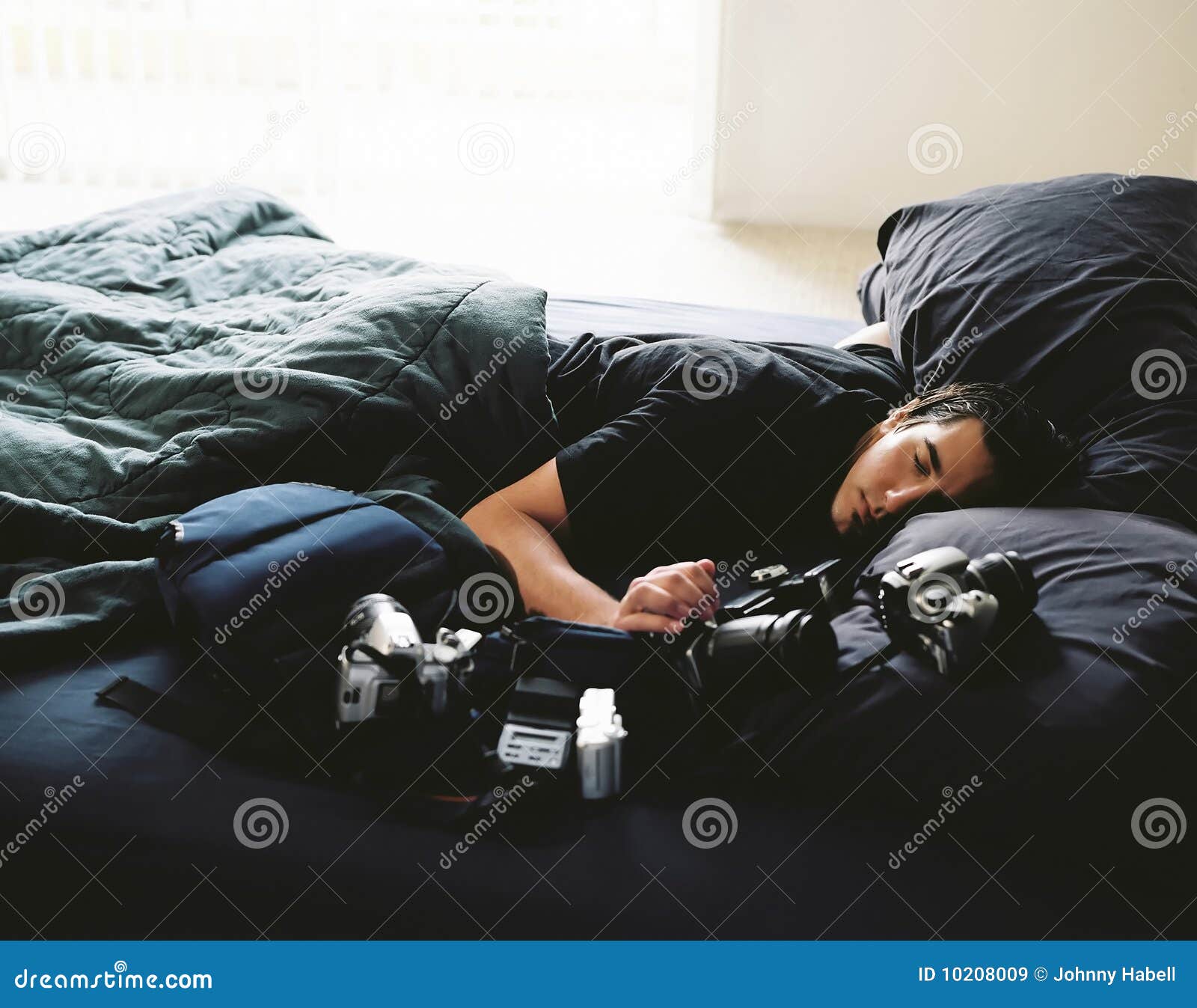 Exhausted Photographer stock image. Image of sheet, happiness - 10208009