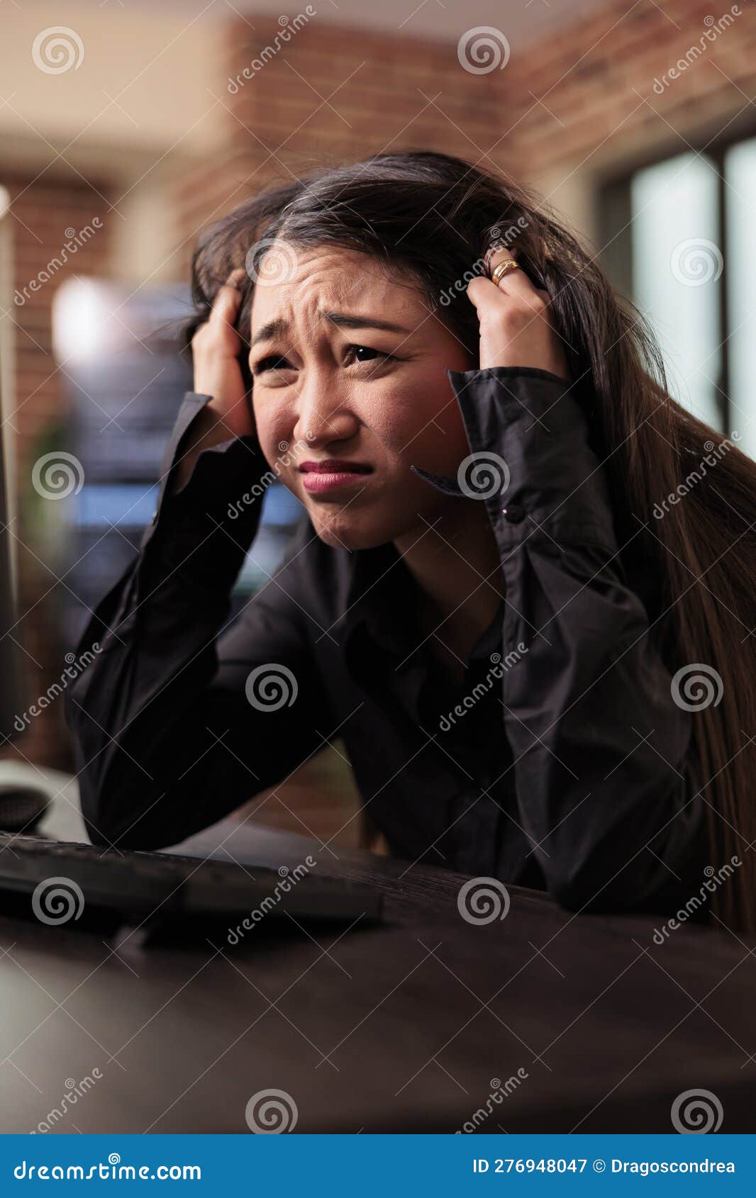 Exhausted Programmer Was Struggling To Keep Up with the Demands Stock ...