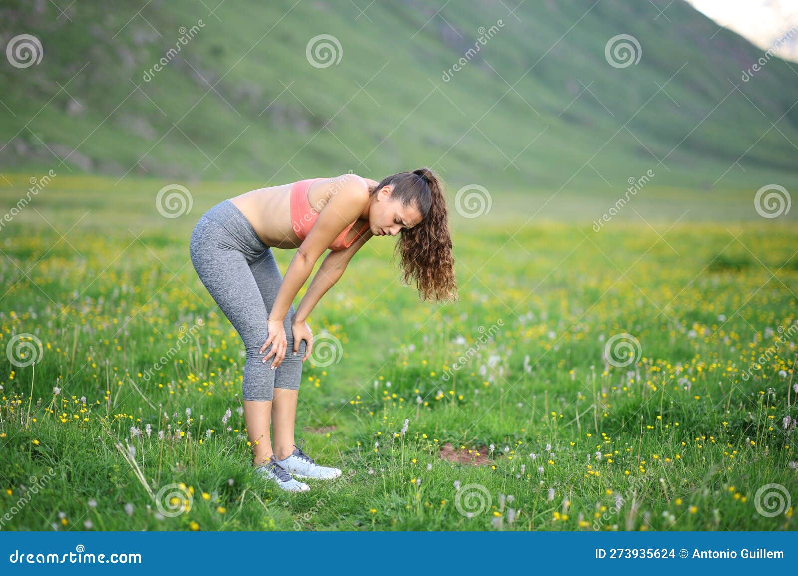 Exhausted Runner in the Mountain Resting Stock Photo - Image of abandon ...