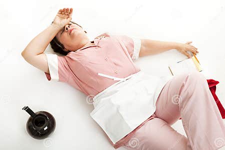Exhausted Waitress stock image. Image of aged, occupation - 13047391