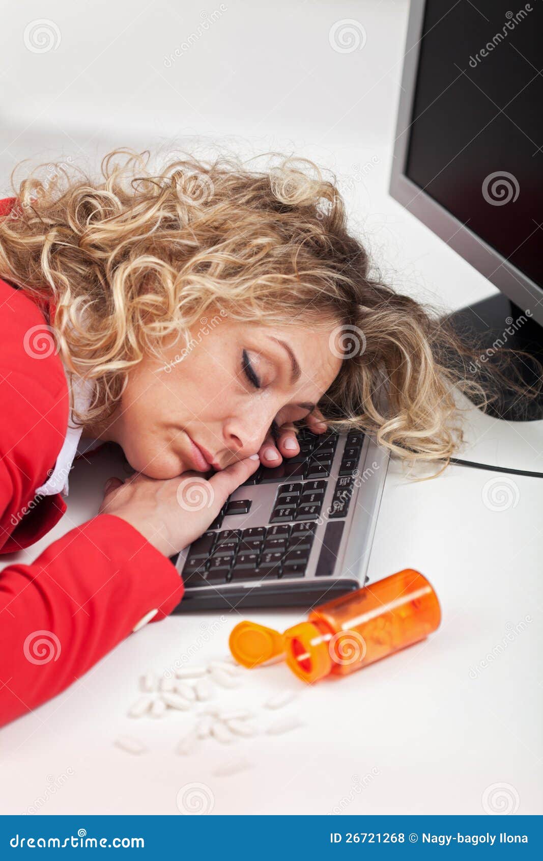 Woman Falling Asleep At Work