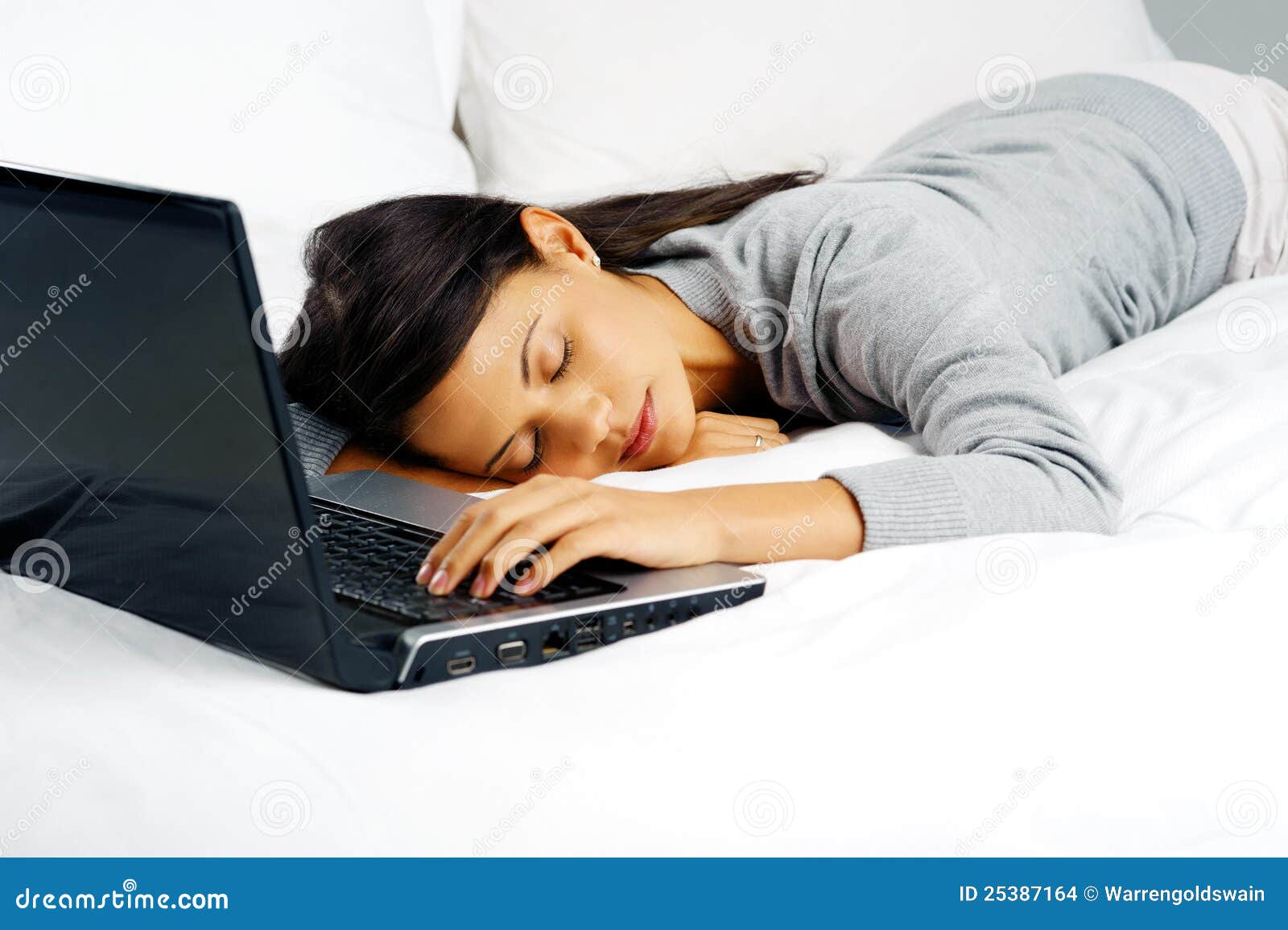 Exhausted woman laptop stock photo. Image of natural - 25387164