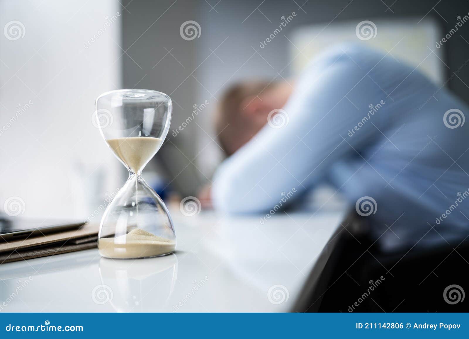 Exhausted Working Under Time Pressure Stock Photo - Image of internet ...