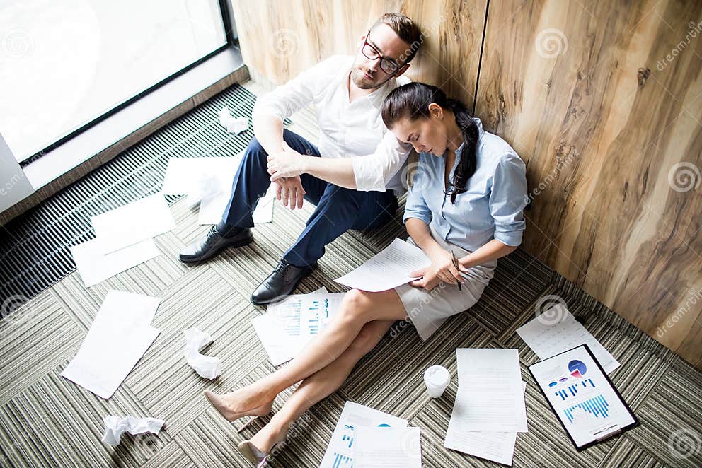 Napping during work stock image. Image of floor, profession - 121881373