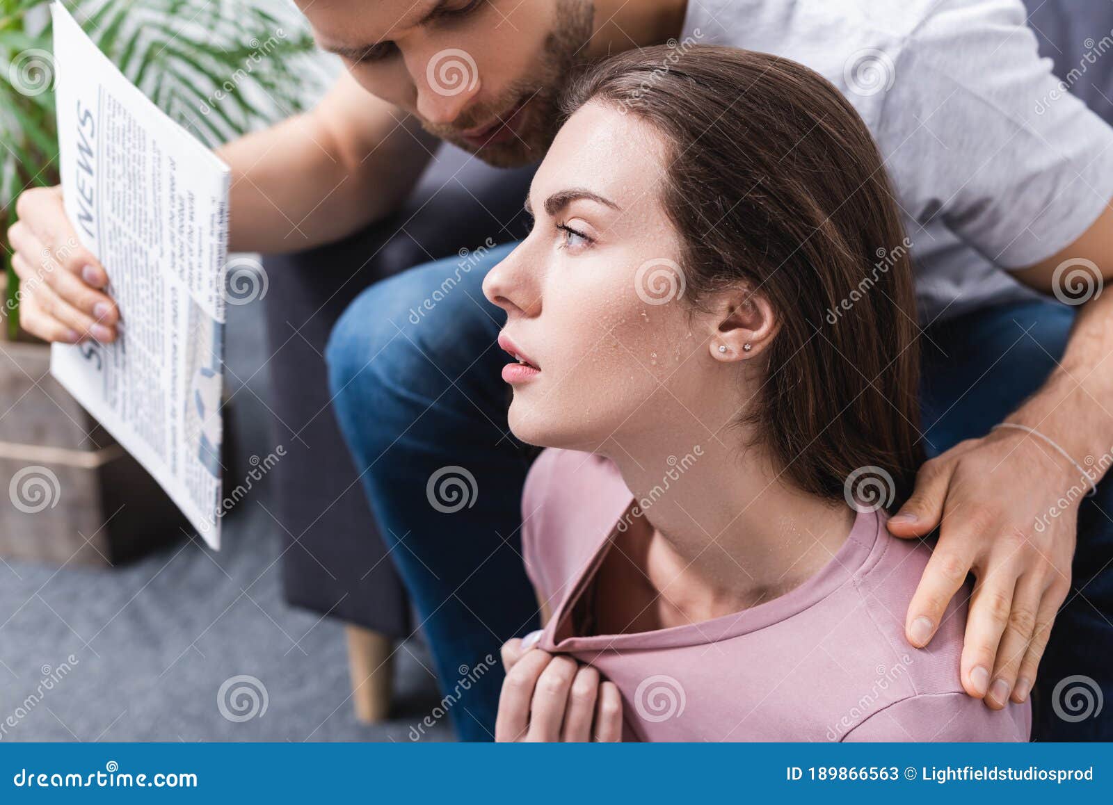 Exhausted Young Couple Suffering from Summer Stock Image - Image of ...