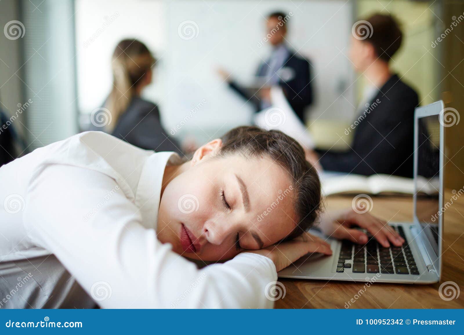 Sleeping at work stock photo. Image of sleepy, training - 100952342