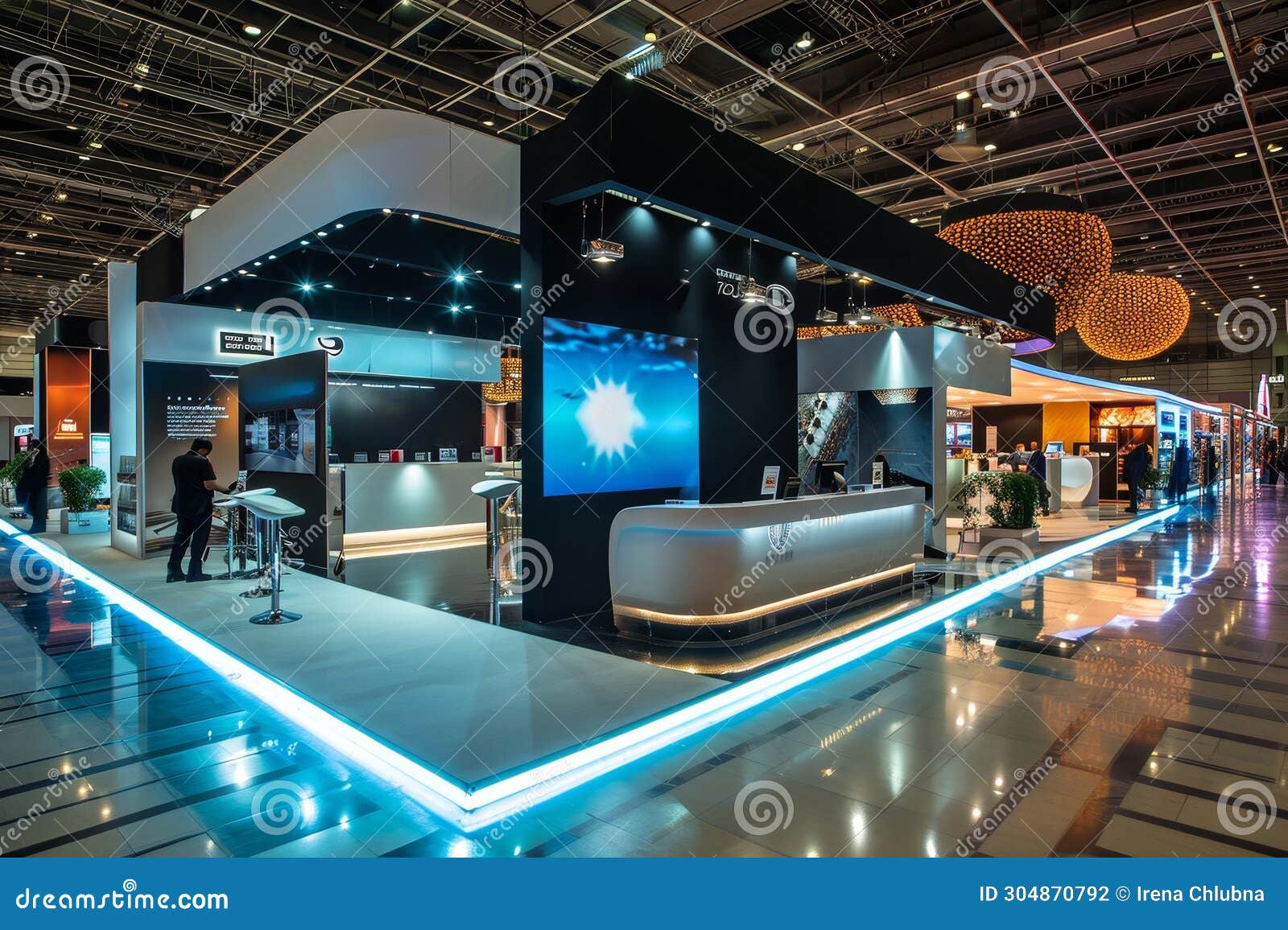 Exhibit Booth Stand Space. Booths at an Exhibition Stock Illustration ...