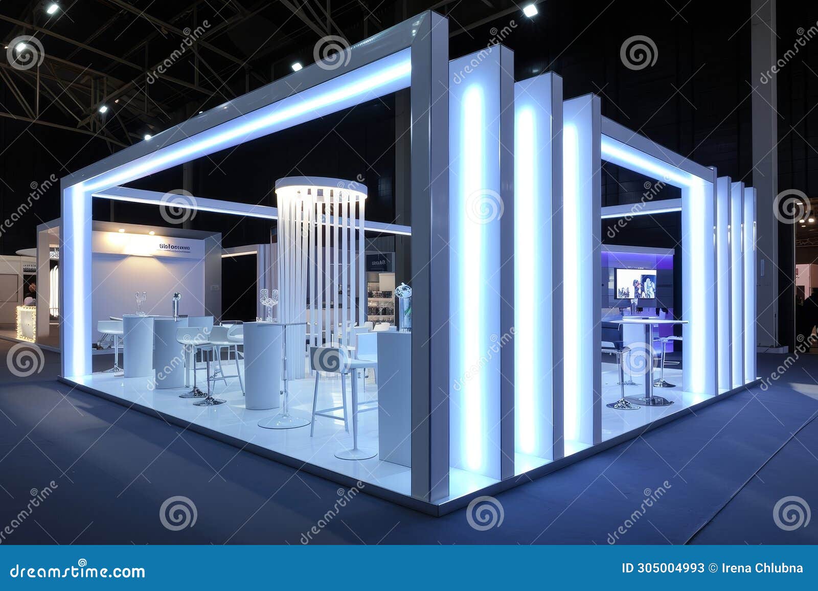 Exhibit Booth Stand Space. Booths at an Exhibition Stock Illustration ...