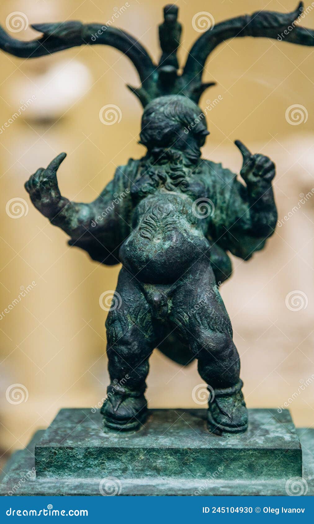 An Exhibit of the Pushkin Museum, a Bronze Figure of a Satyr Editorial ...