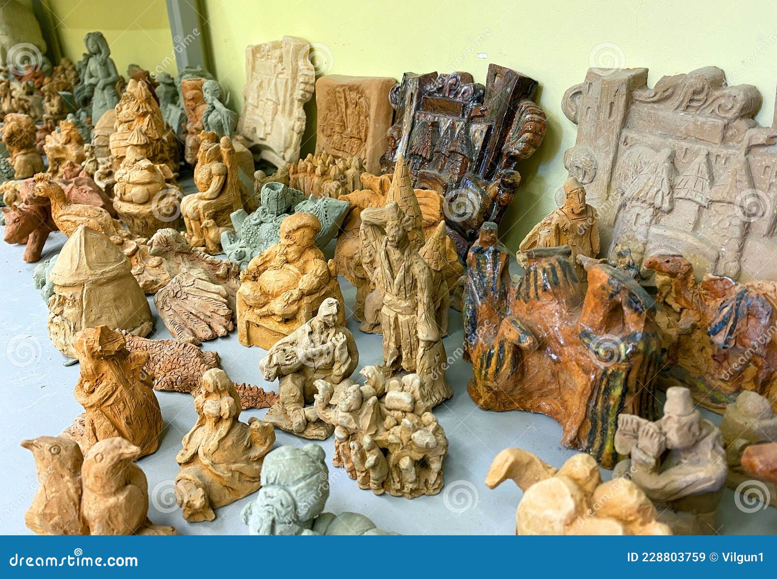 Modeling of Figures Made of Clay. Artistic Modeling of Various ...