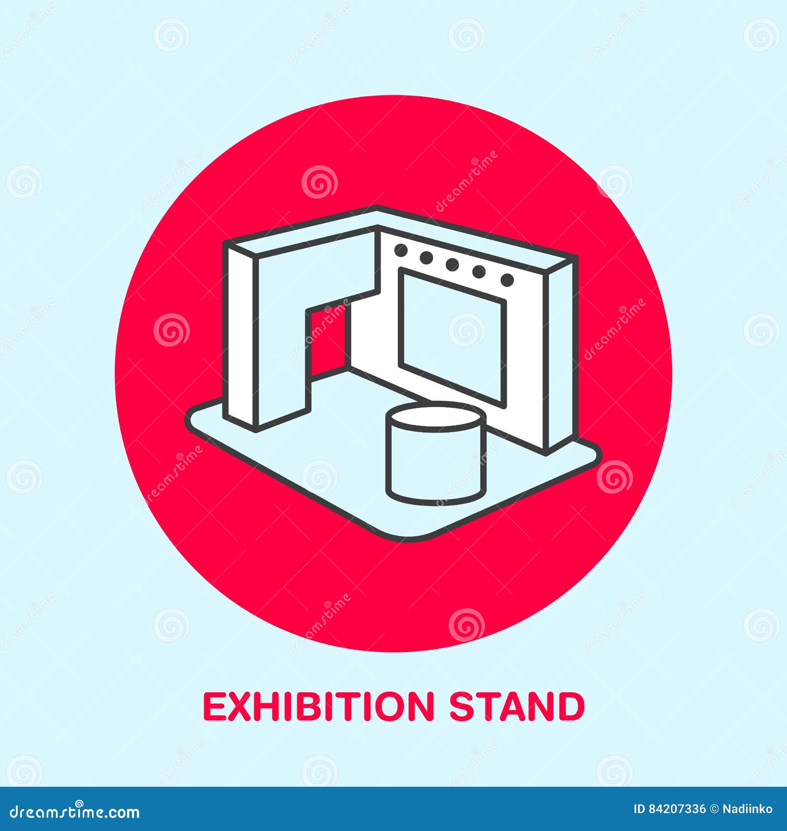 Exhibition Banner Stand Vector Line Icon. Advertising Sign Stock Vector ...