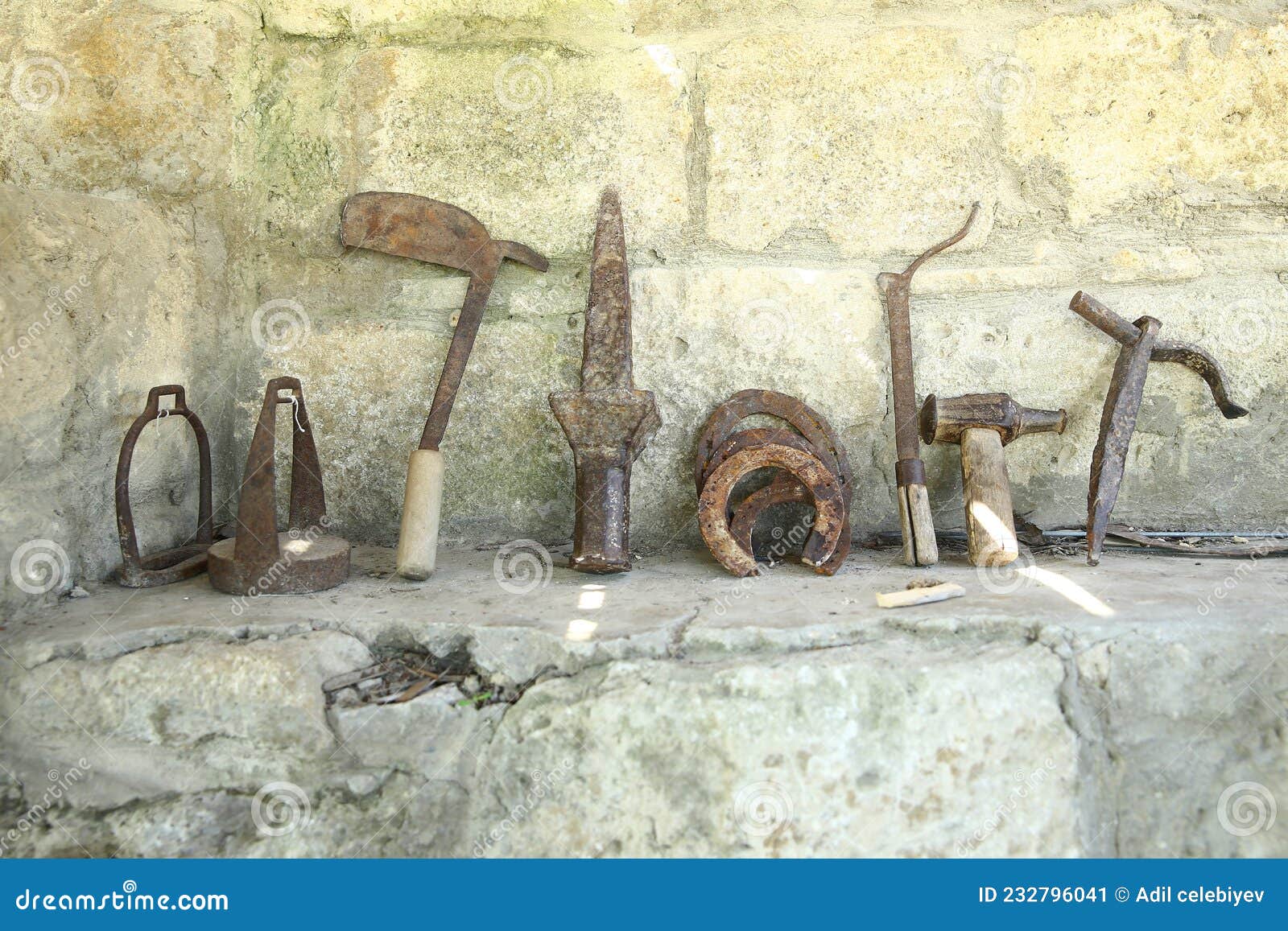 The Exhibition of Blacksmith Craft Work Examples on the Wall in Local ...
