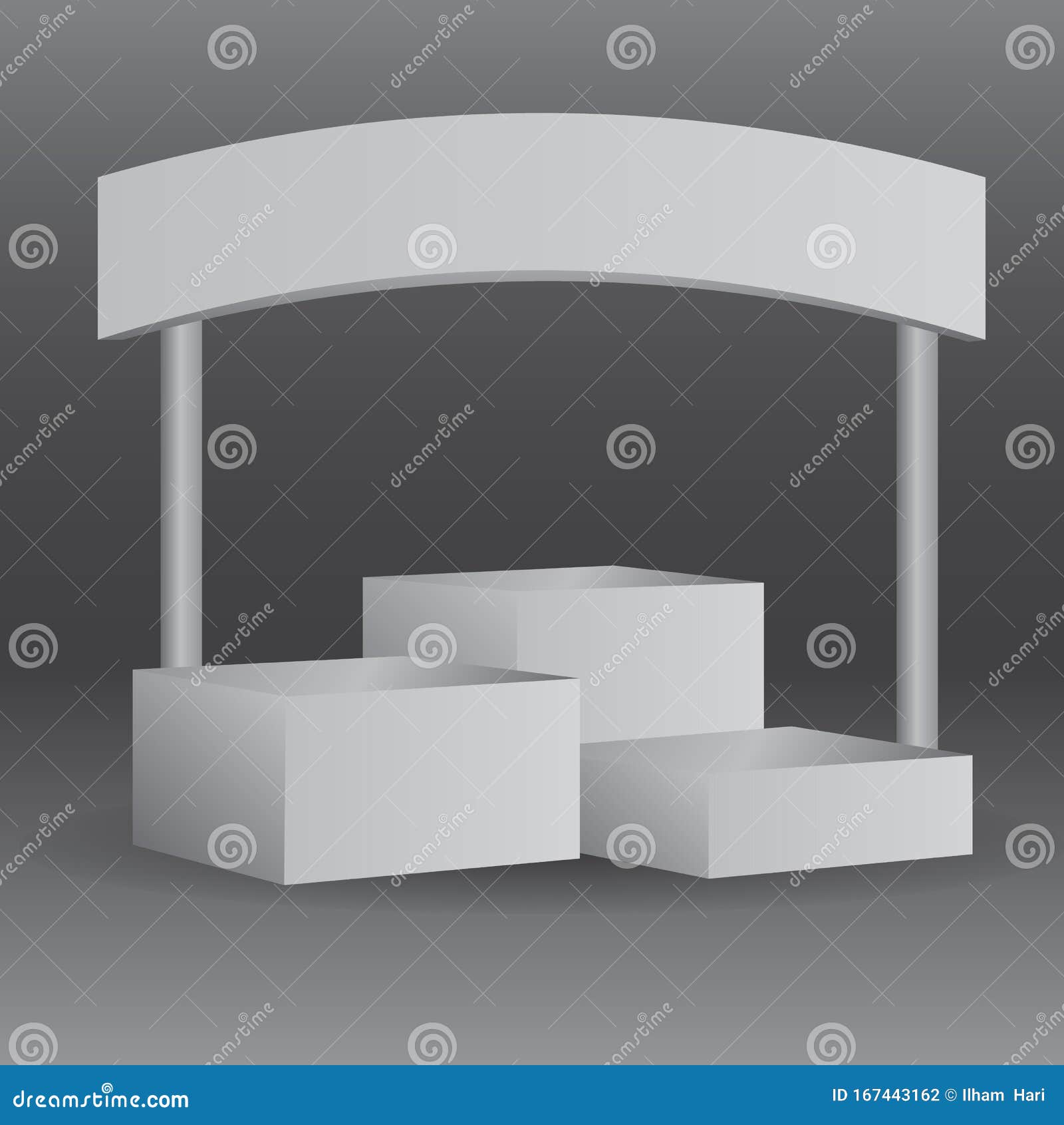 Exhibition Booth or Counter Promotion with Wall from Front View Stock ...