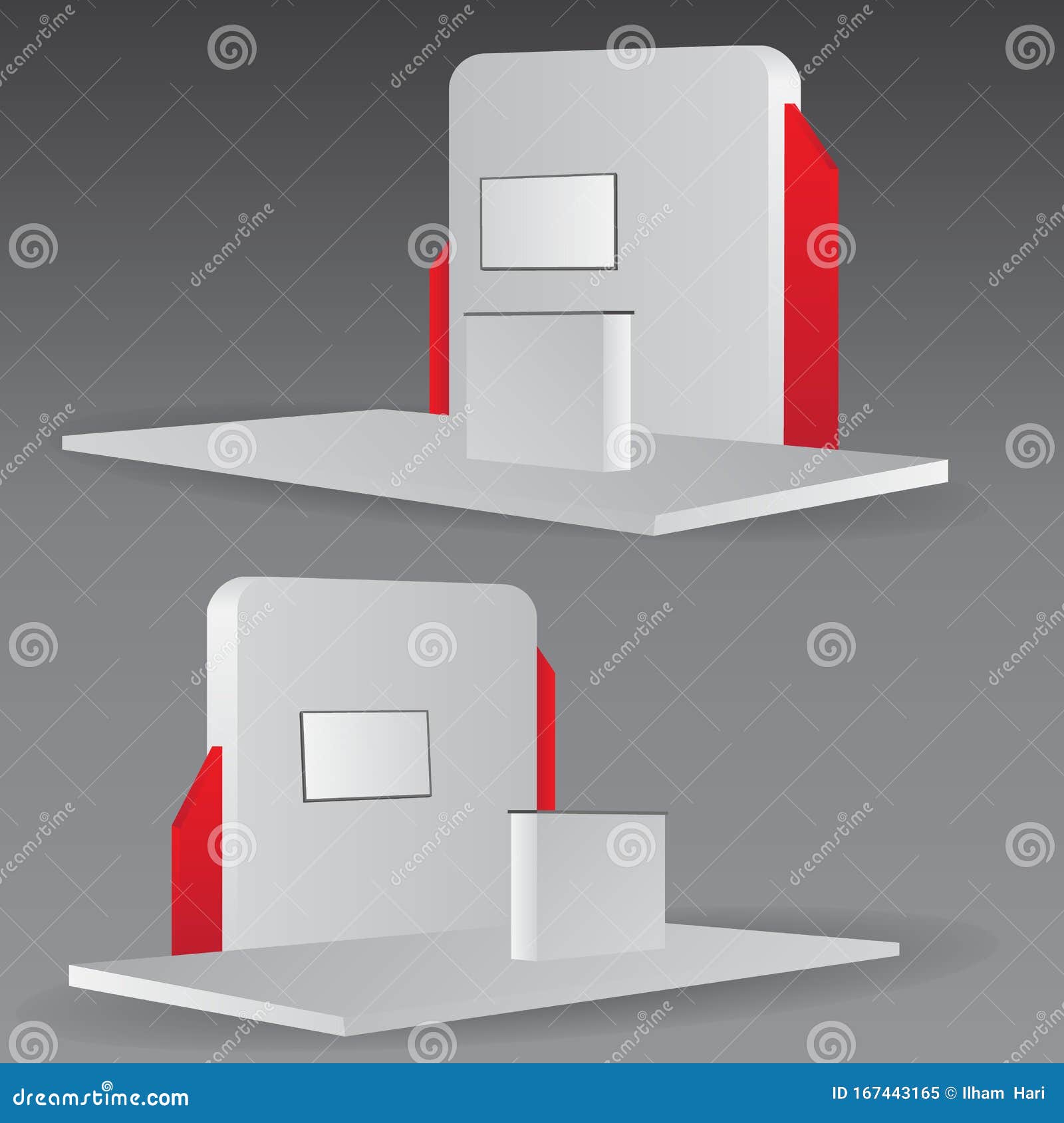Exhibition Booth or Counter Promotion with Wall from Front View Stock ...