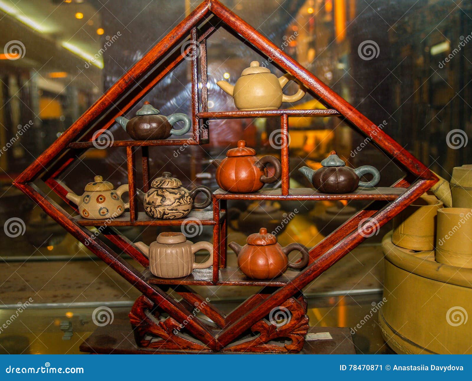 Exhibition of Chinese Clay Teapots Stock Image - Image of teapots ...