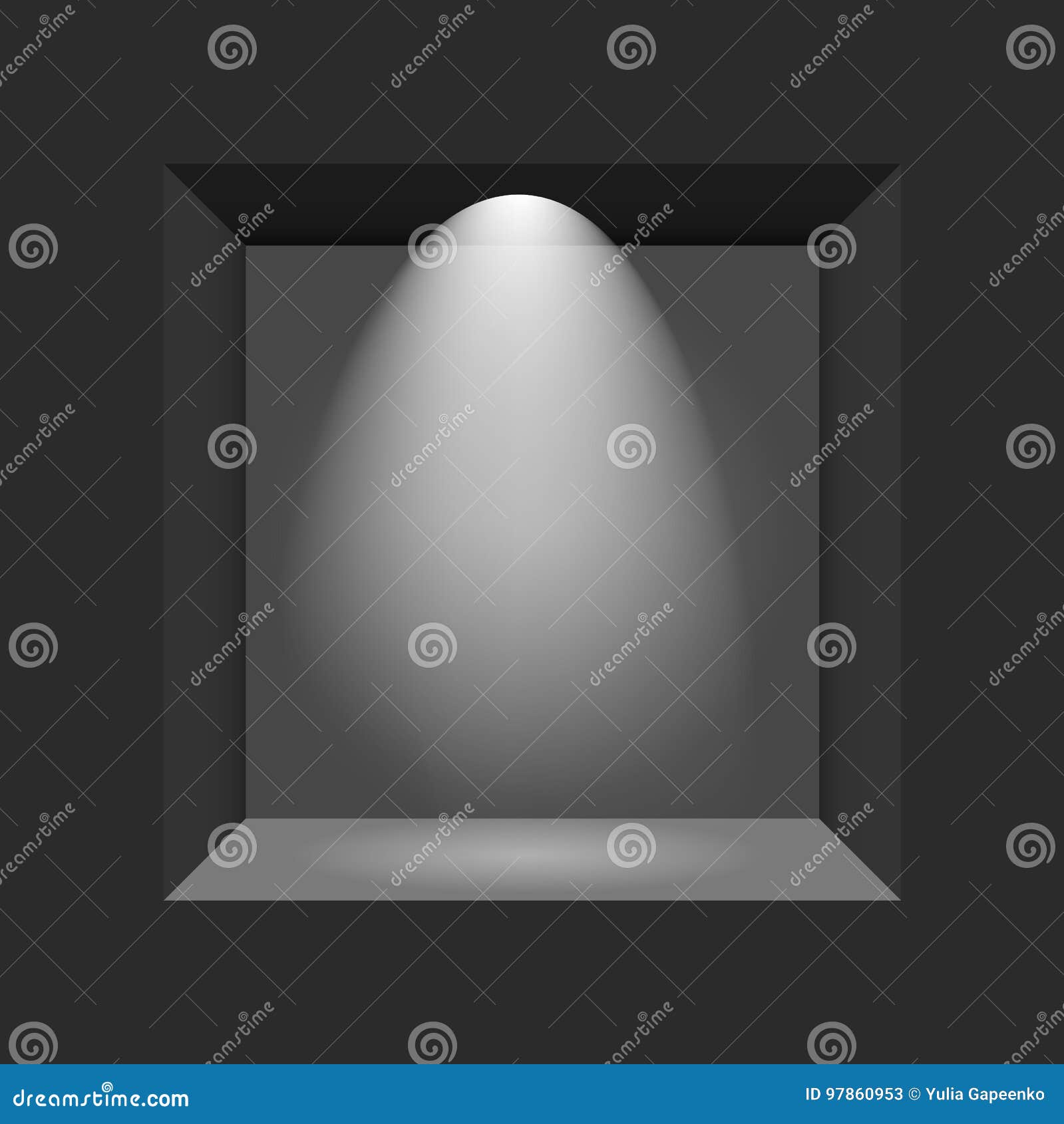 Exhibition Concept, Black Empty Box, Frame with Illumination. Template ...