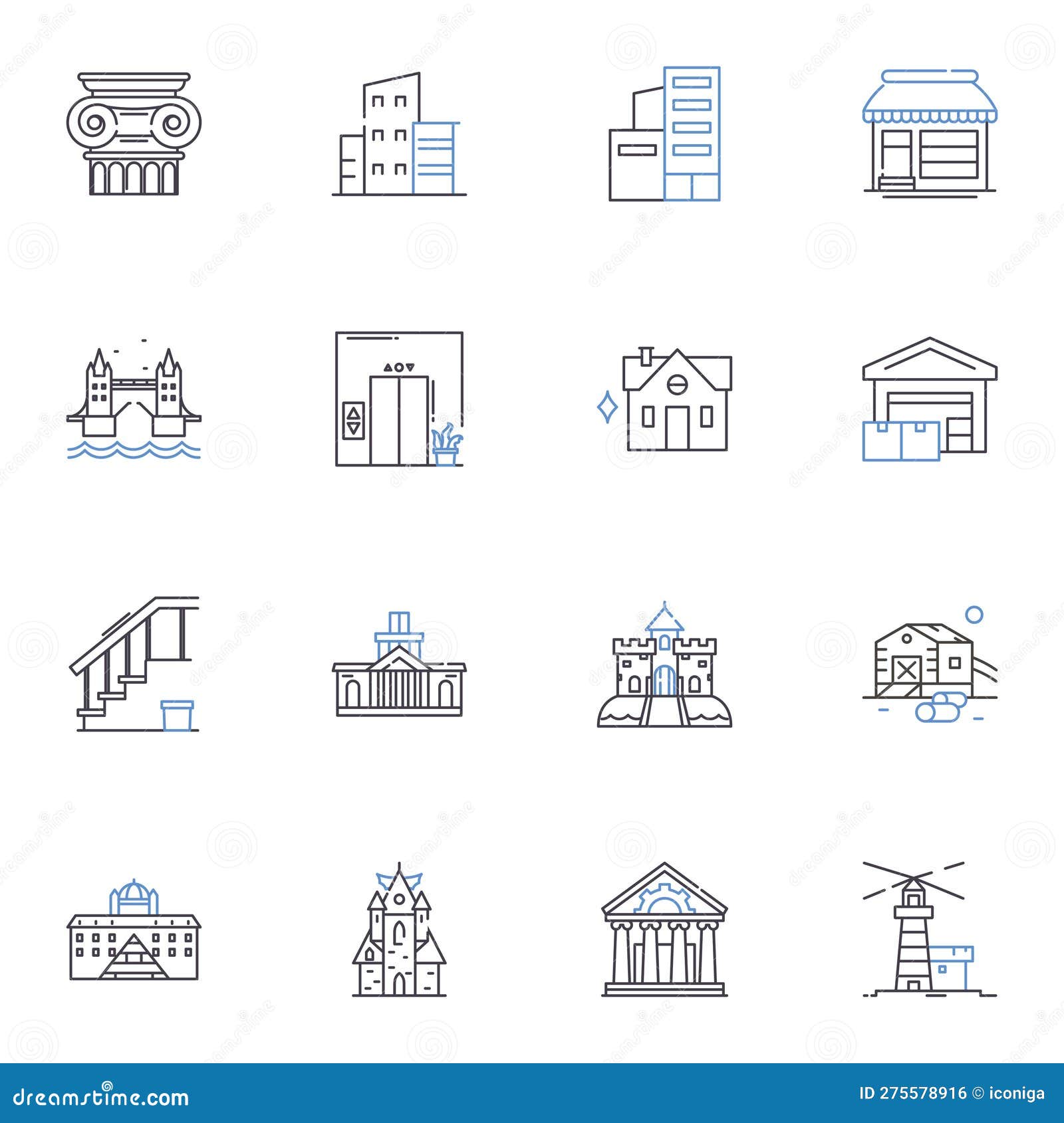 Exhibition Design Line Icons Collection. Creative, Conceptual ...