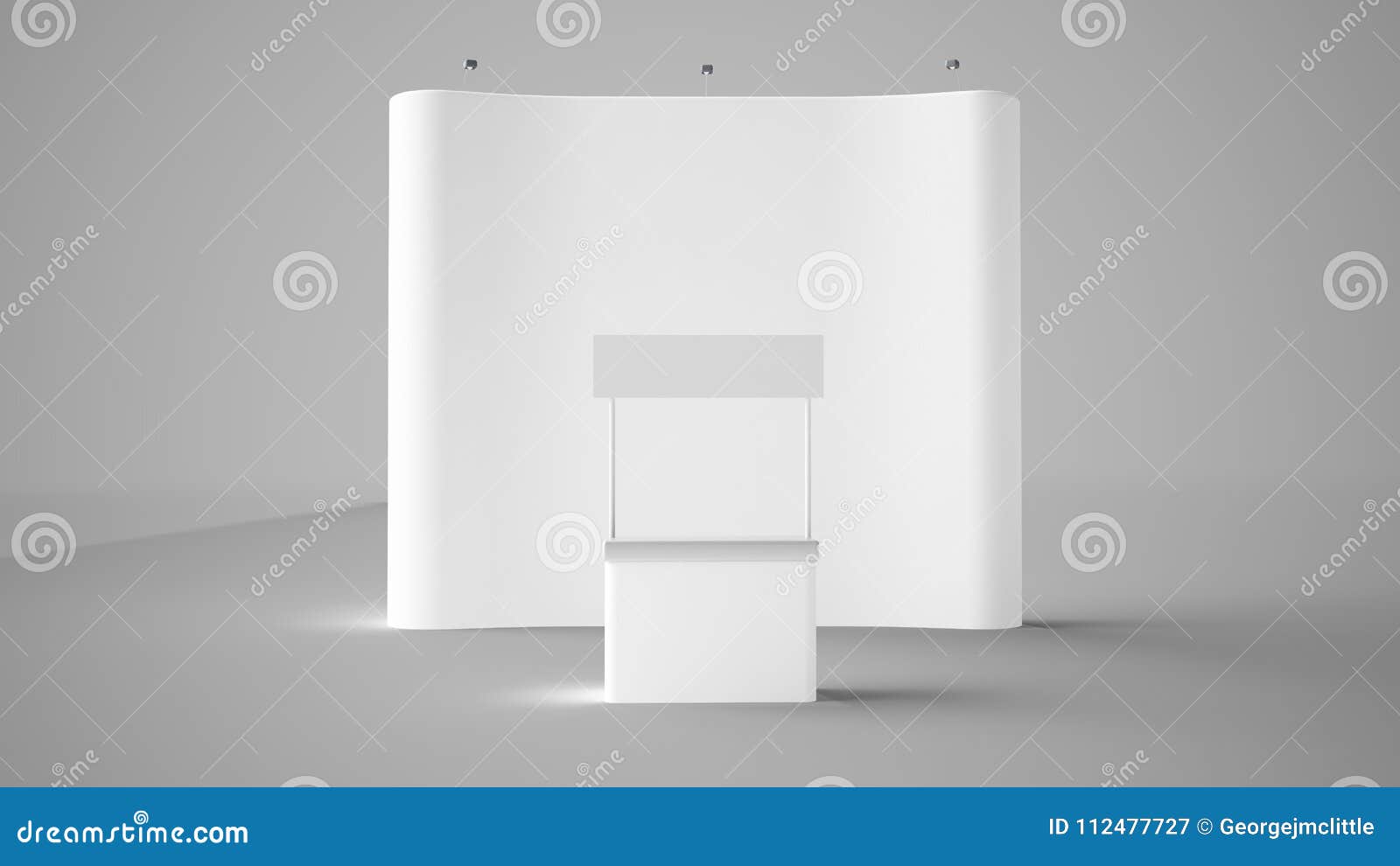Exhibition Display and Reception Desk Stock Illustration - Illustration ...