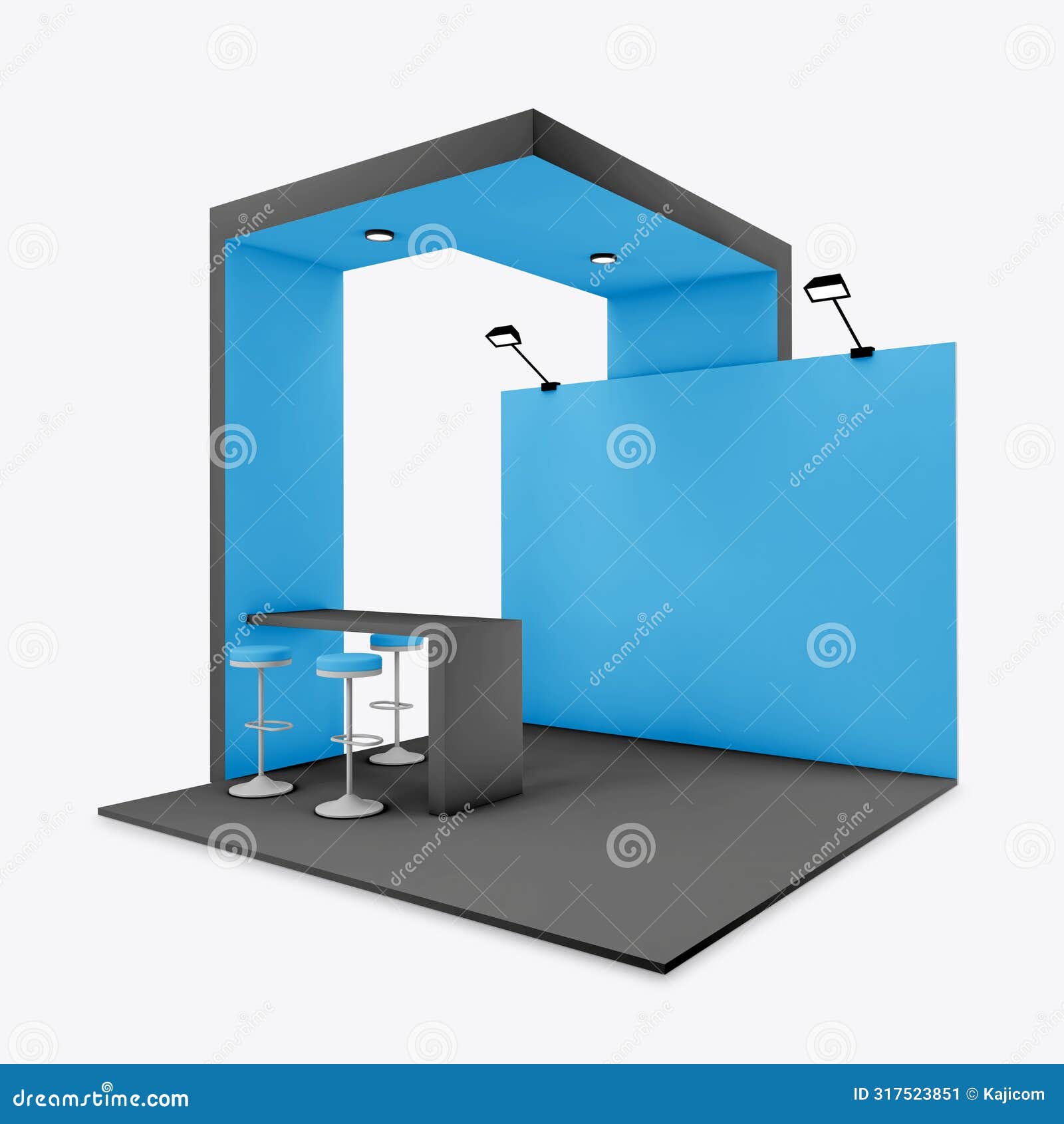 Exhibition Display Stand Mockup: 3D Rendering on Isolated Background ...
