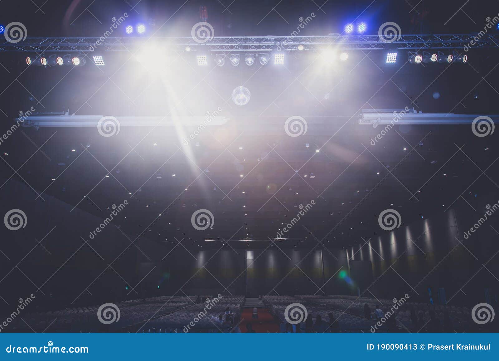 Exhibition Hall Interior with Lighting Stock Image - Image of blurred ...