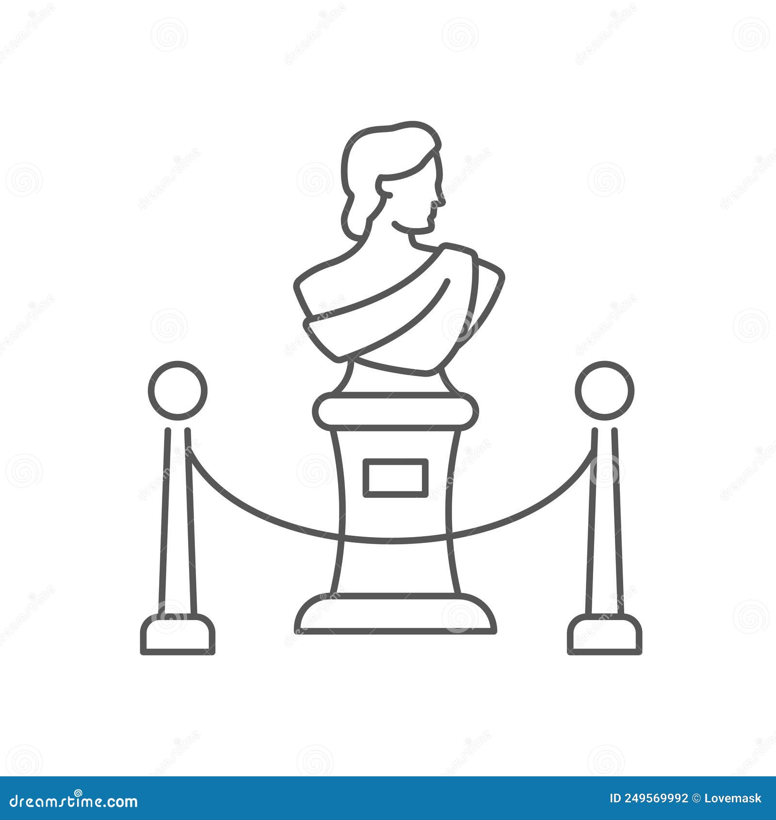 Exhibition Hall Line Icon on White Background. Editable Stroke. Stock ...