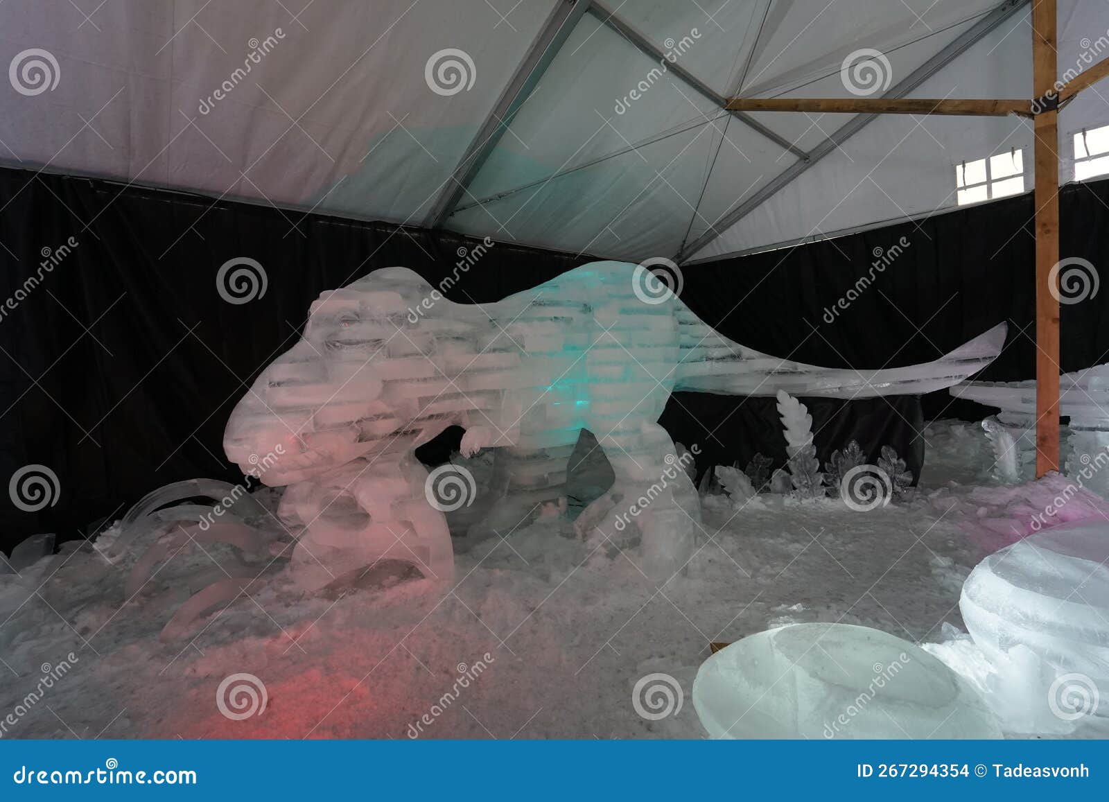 An Exhibition of Ice Sculptures with a Dinosaur Theme 5 Editorial Stock ...