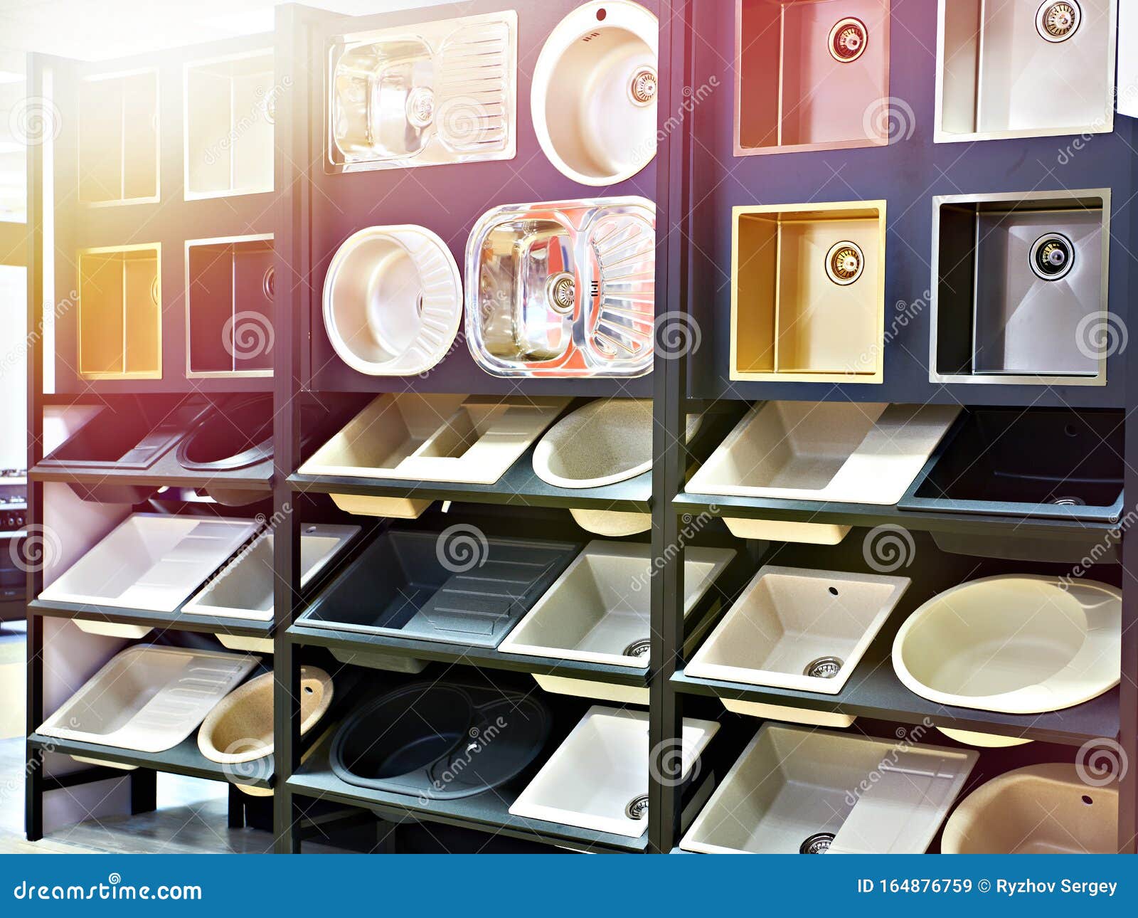 Exhibition of Kitchen Sinks in Store Editorial Stock Image - Image of ...